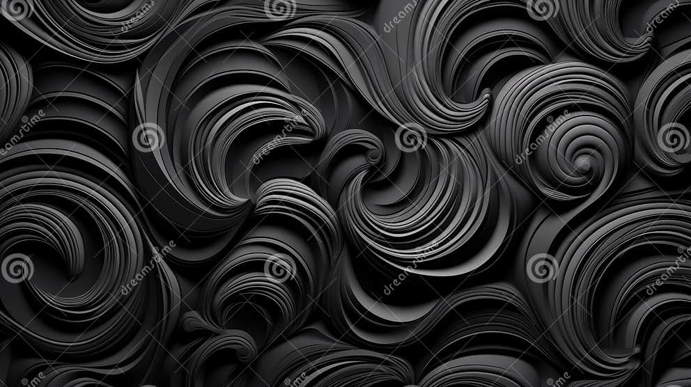 Abstract Black Whirlpool Design. Black Swirling Pattern with a ...