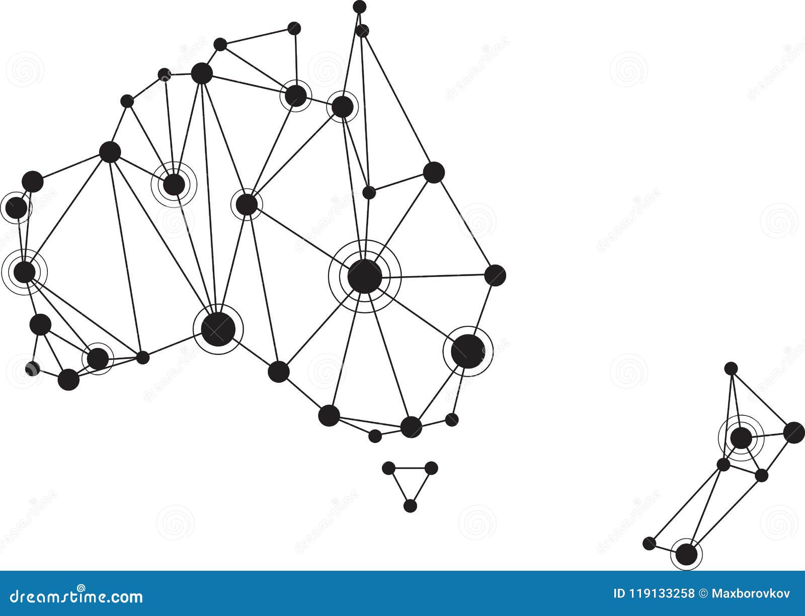 Abstract Australia Communications Map. Stock Vector - Illustration of ...