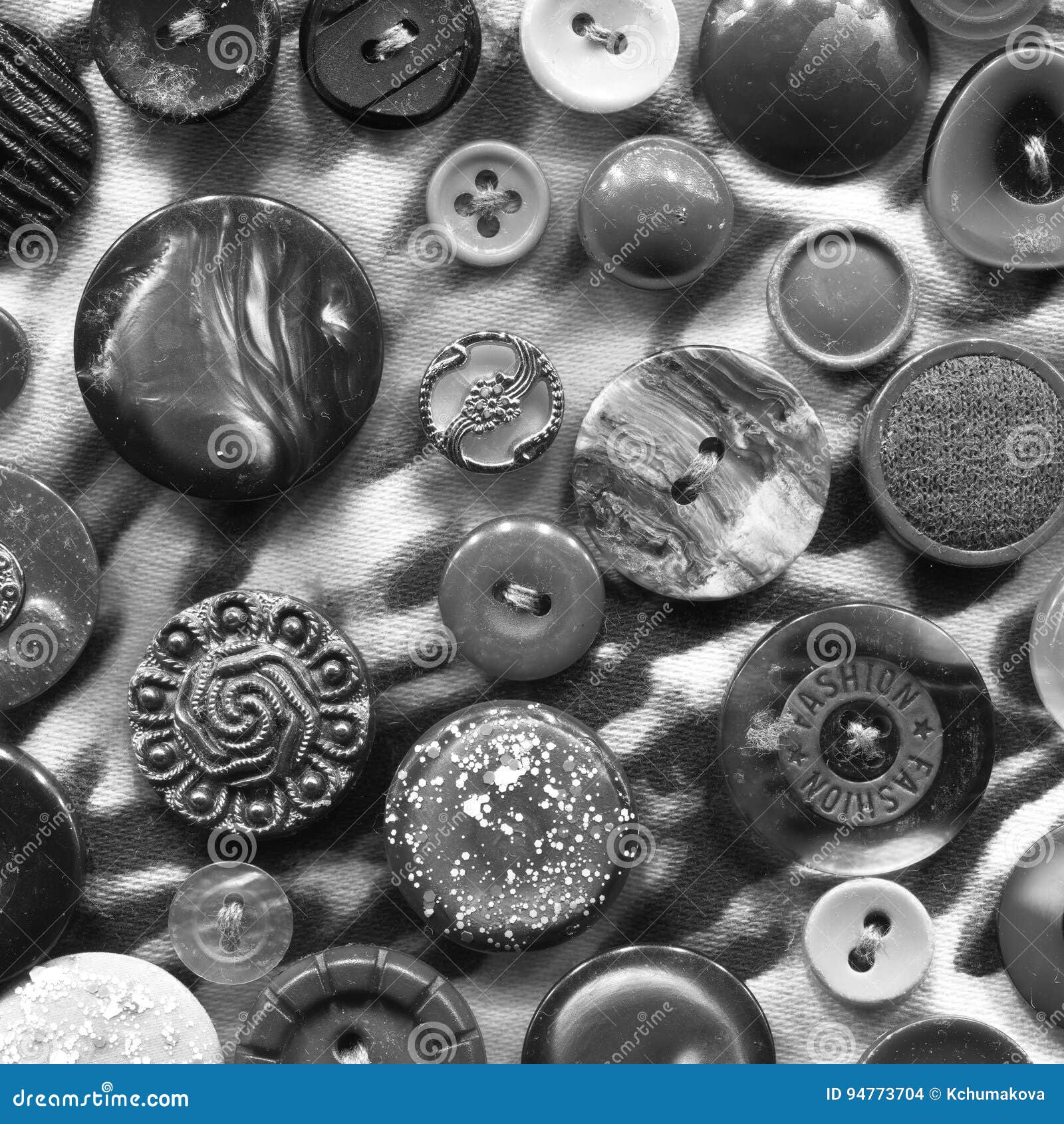 Abstract Black and White Background of Buttons Stock Photo - Image of ...