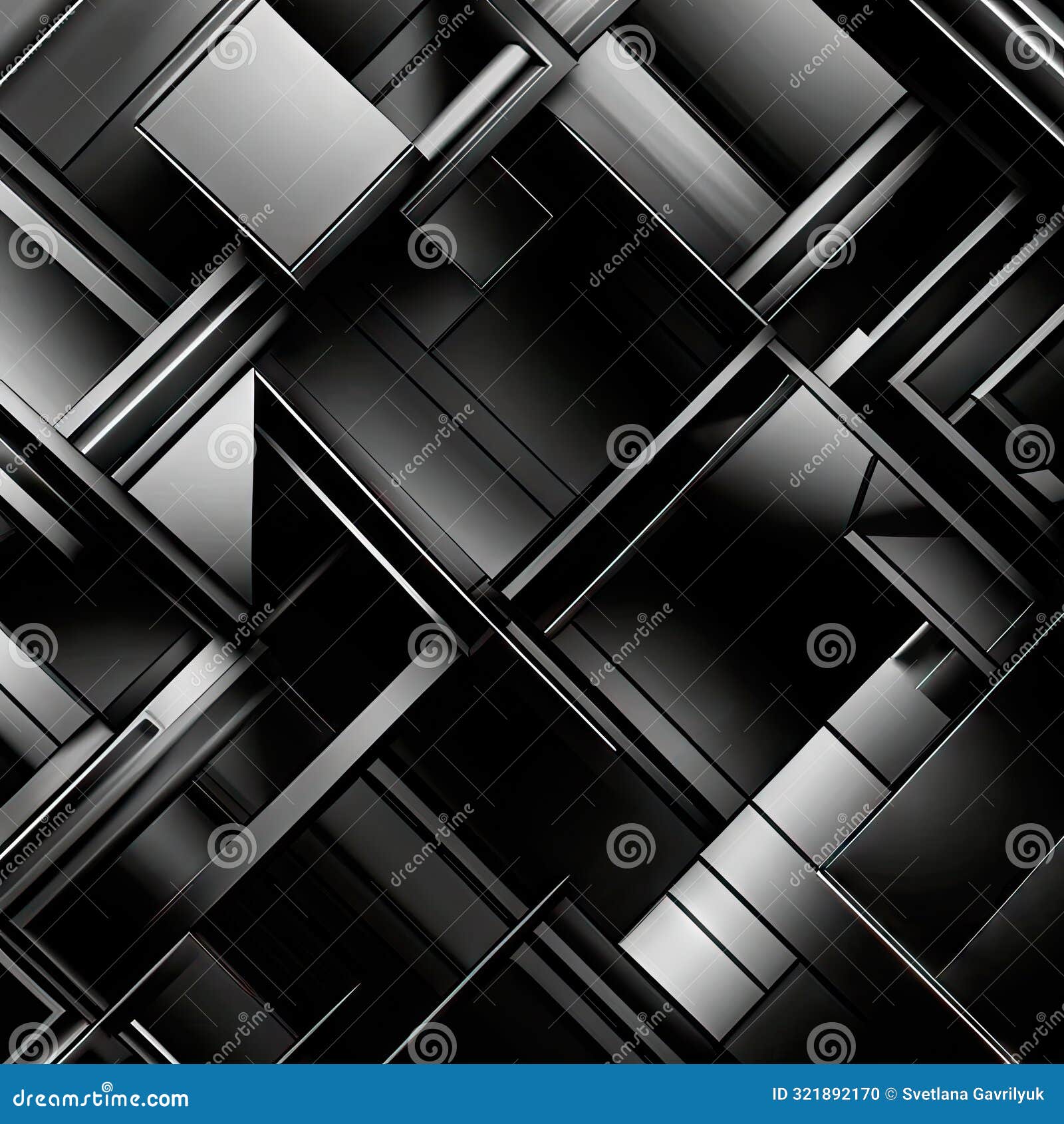 Abstract Black and White Background with Geometric Shapes Intersecting ...