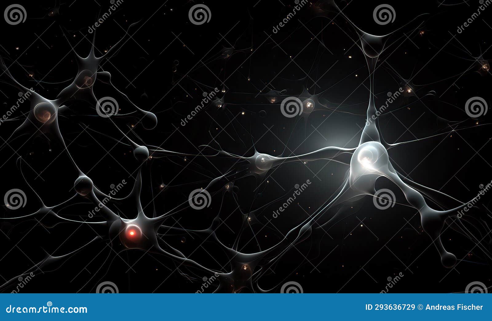 Abstract Black and White Background with Neurons. Stock Image - Image ...