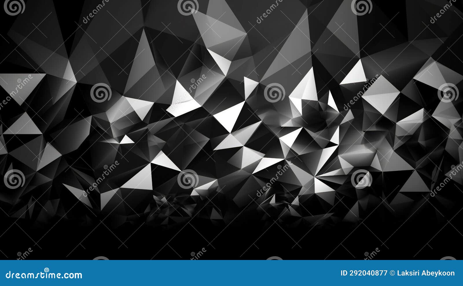 Abstract Black and White Background with Random Geometric Triangle ...