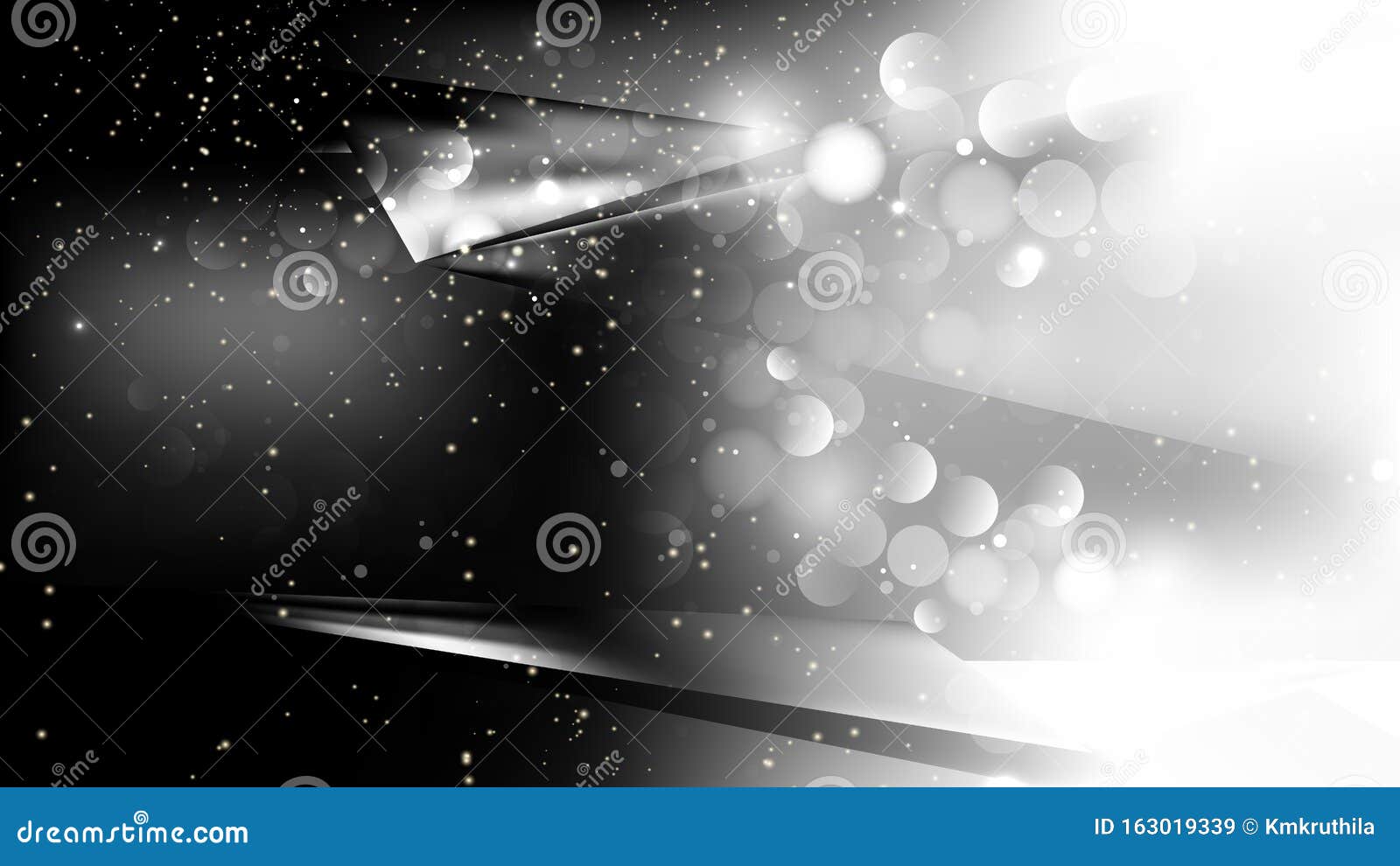 Abstract Black and White Bokeh Defocused Lights Background Vector Stock ...