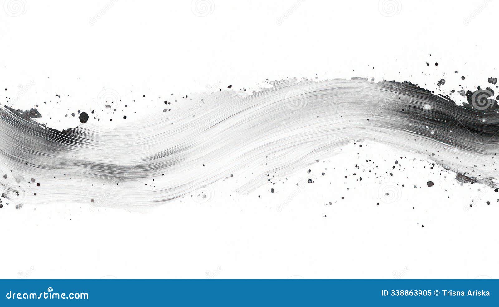 Abstract Black and White Brushstroke Design with Splatters, Suitable ...