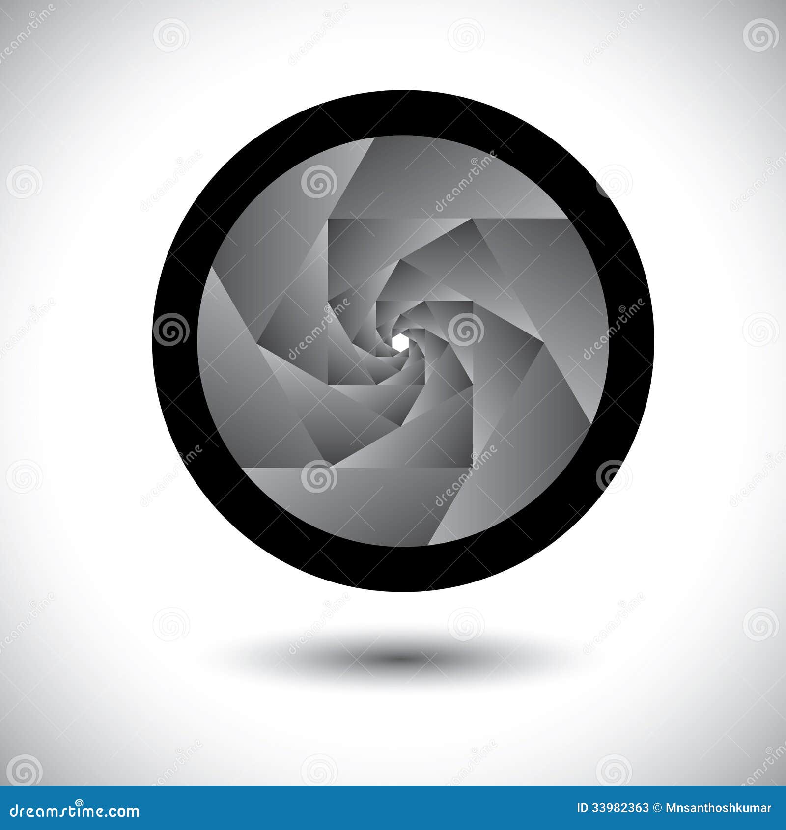 Abstract Black & White Camera Shutter With Blades Picture. Image: 33982363