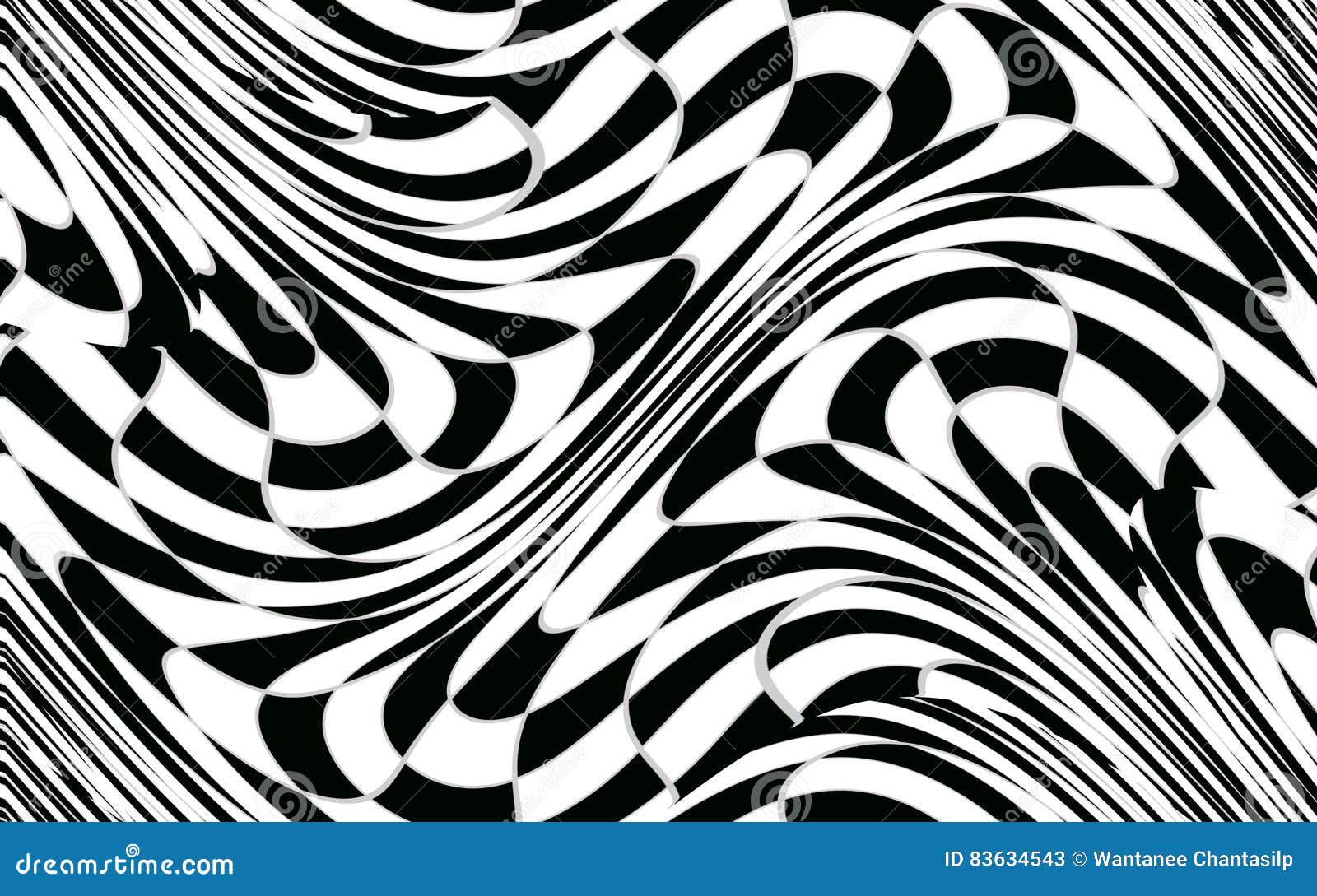 Abstract Black and White Checkered Pattern with Distortion Effect Stock ...