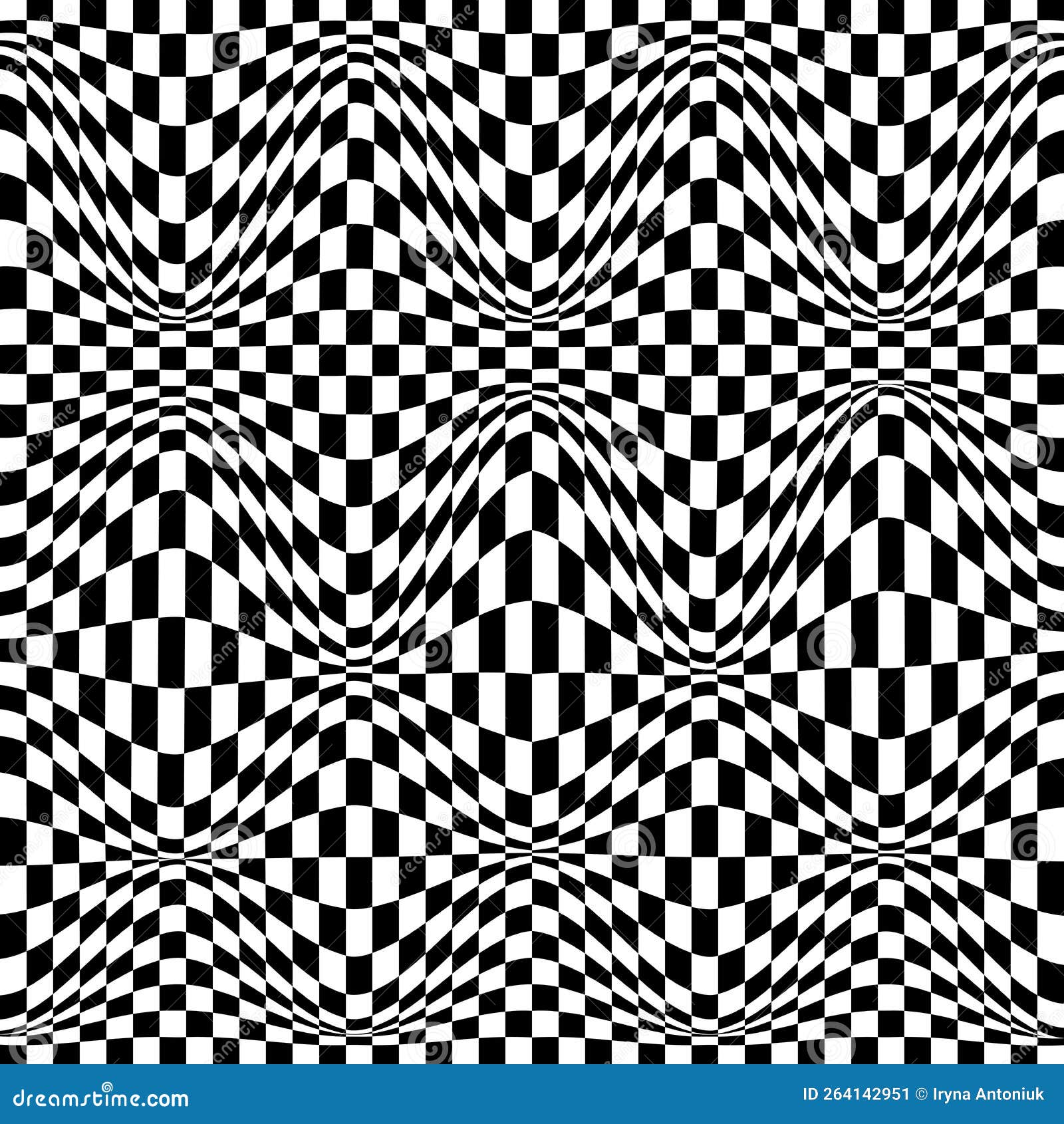 Abstract Black and White Chess Concept 3d Background. Wave Pattern with ...
