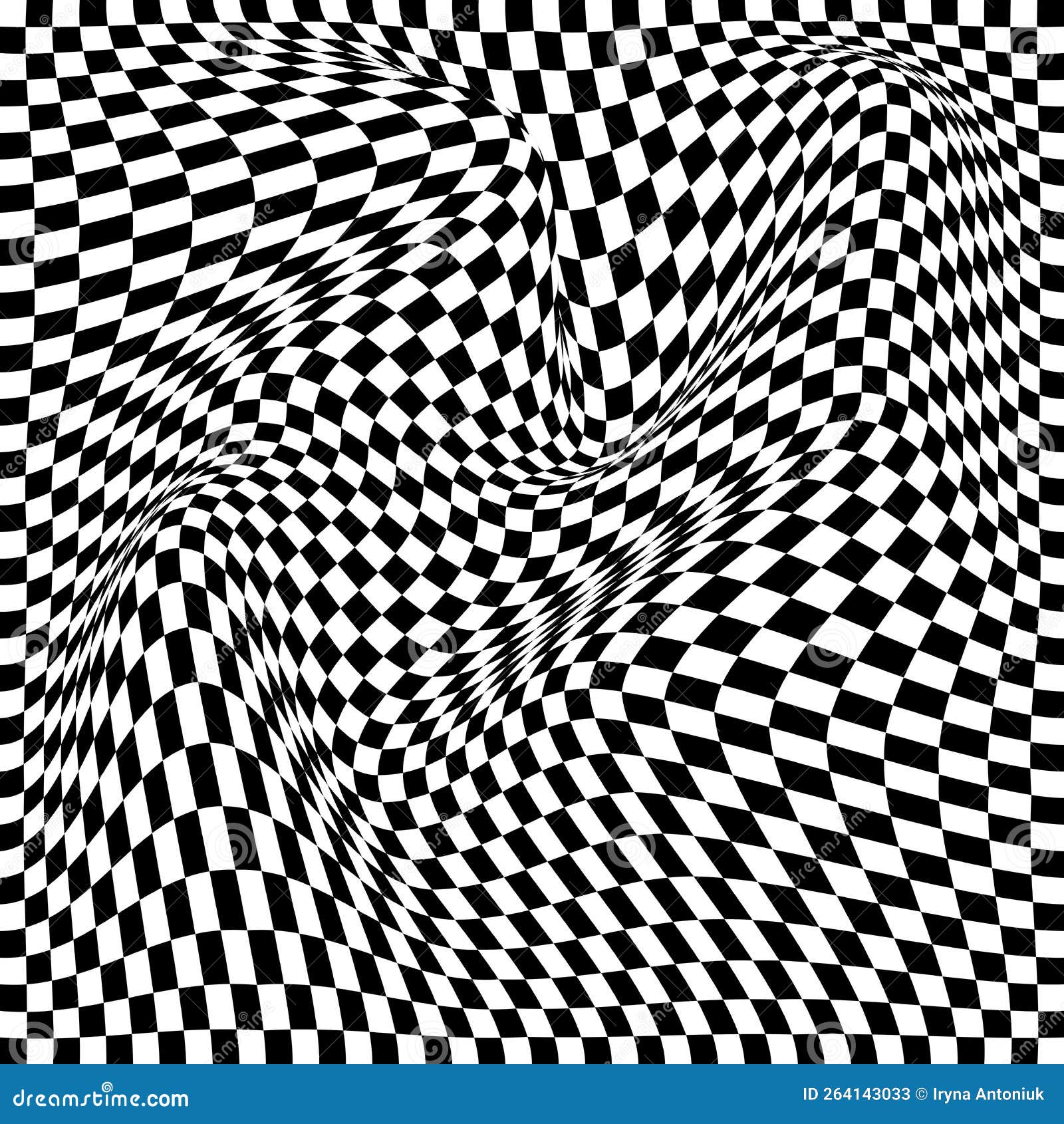 Abstract Black and White Chess Concept 3d Background. Wave Pattern with ...