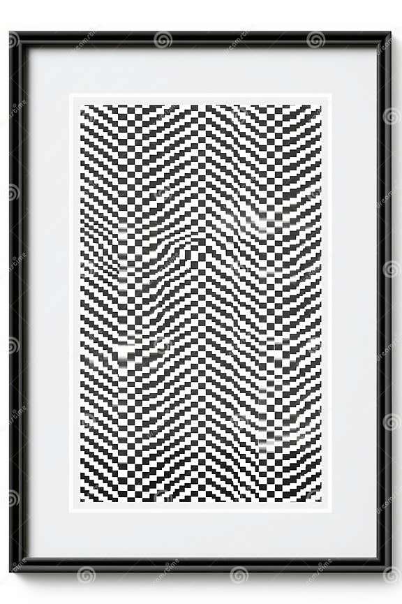 An Abstract Black and White Chevron Pattern in a Black Frame Stock ...