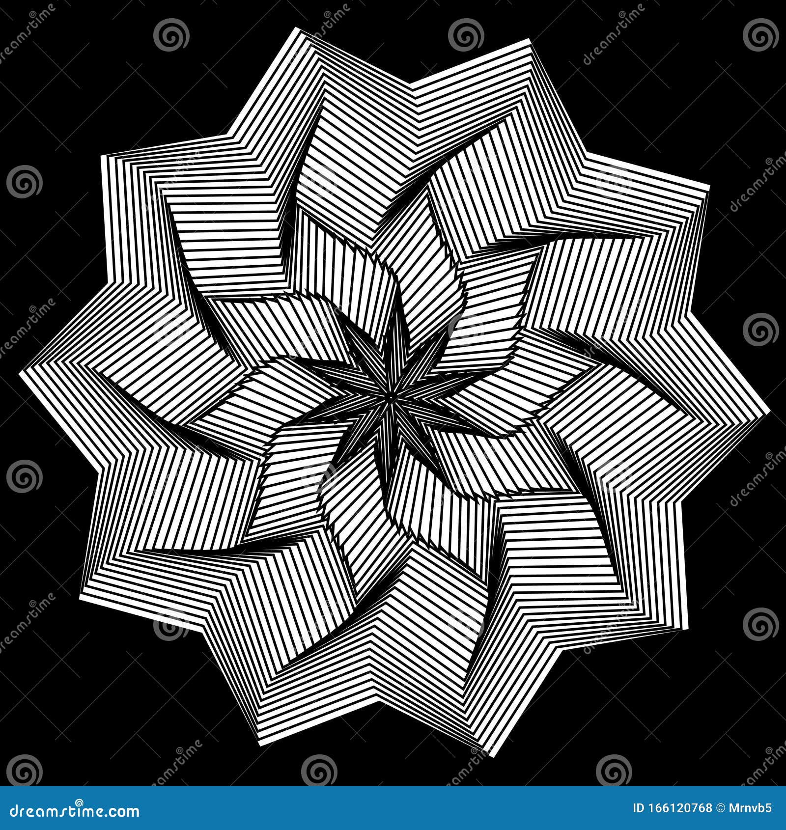 Abstract Black and White Circular Pattern. Geometric Pattern with ...