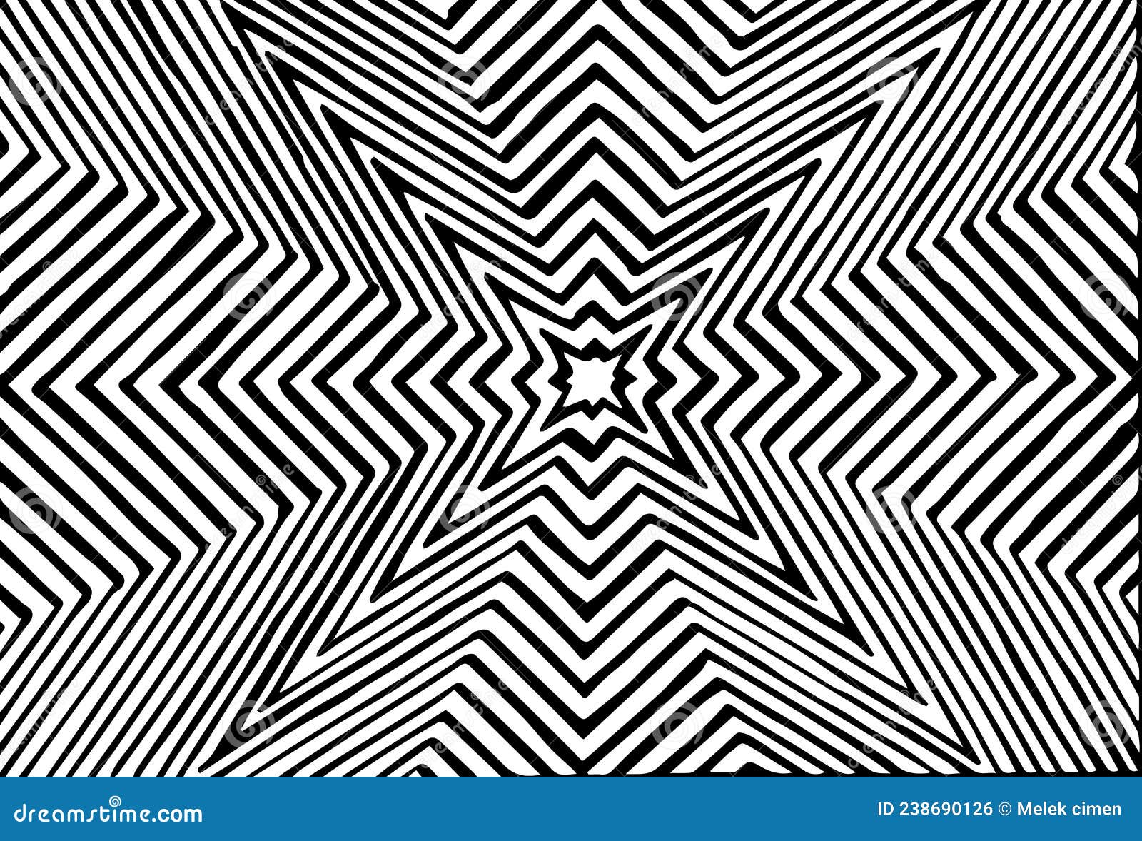 Abstract Black and White Circular Striped Background. Geometric Pattern ...