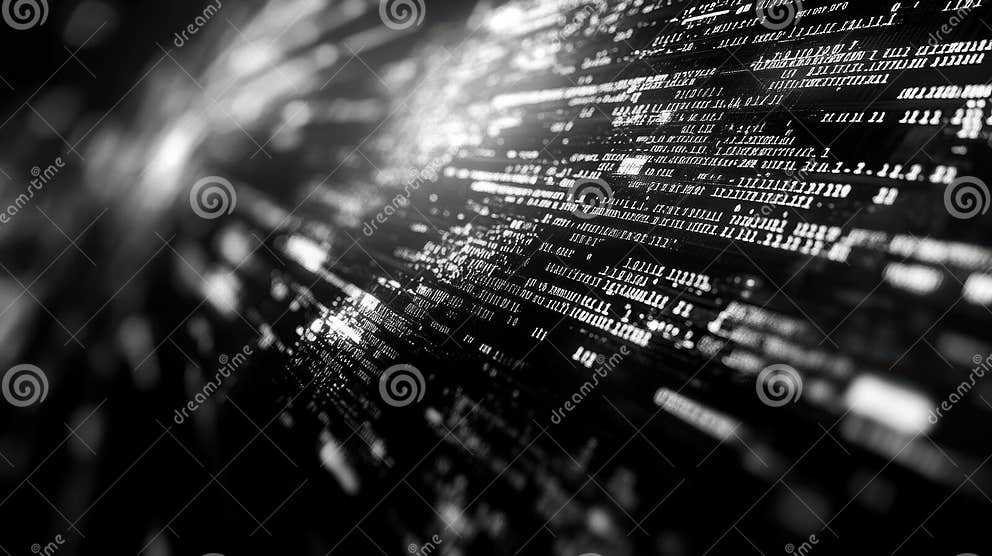 Abstract Black and White Code Background, a Glimpse into the Digital ...
