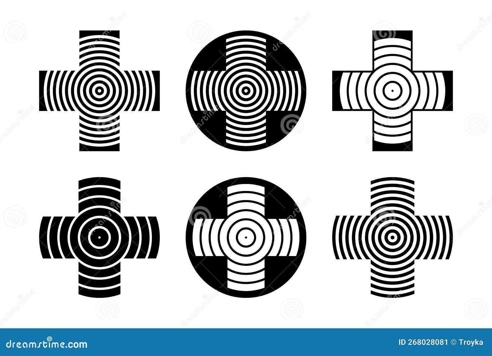 Abstract Black and White Cross Icons. Design Elements Set Stock Vector ... Abstract Black and White Cross Icons. Design Elements Set Stock Vector ...
