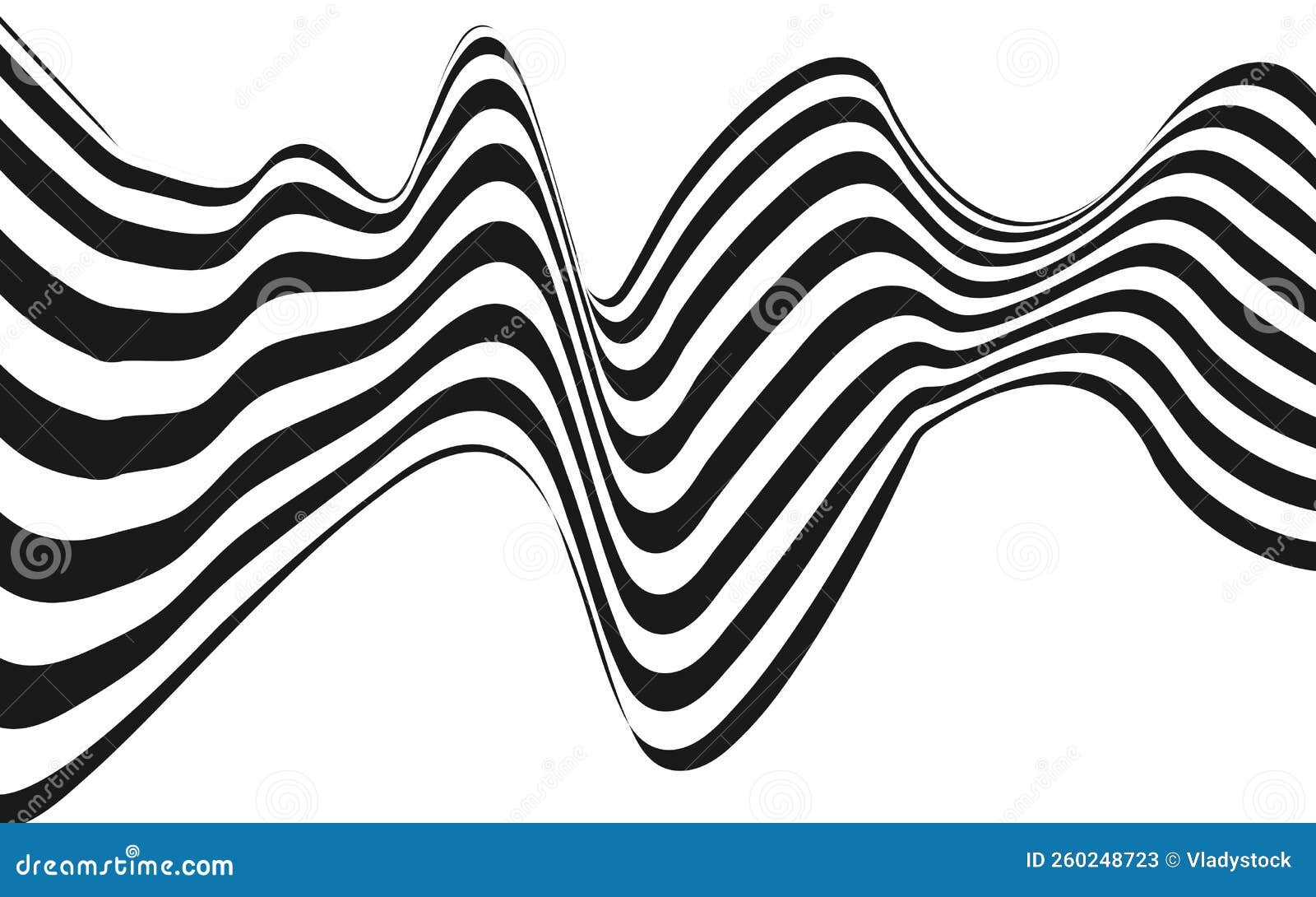 Abstract Black and White Curved Line Stripe. Wave Stock Vector ...