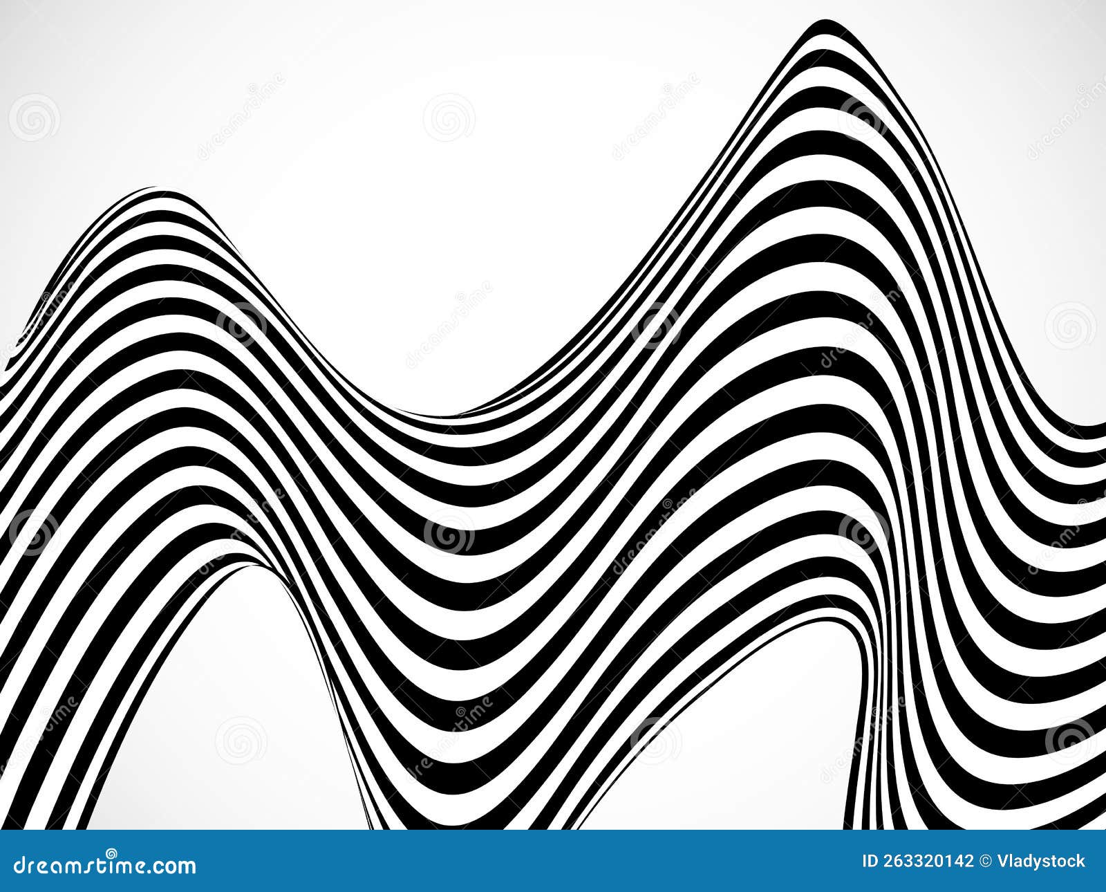 Abstract Black and White Curved Line Stripe. Wave Stock Vector ...