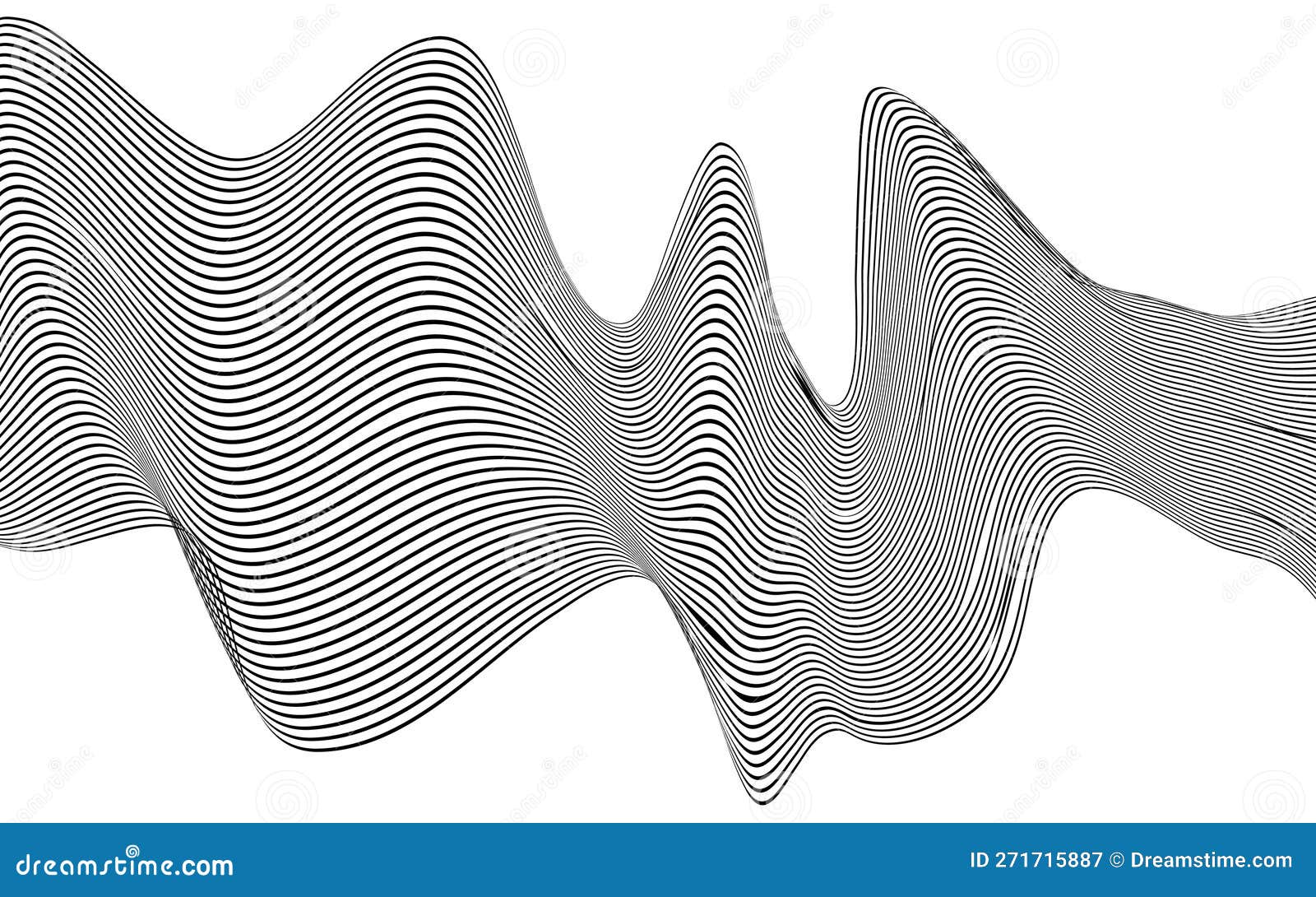 Abstract Black and White Curved Line Stripe Stock Illustration ...