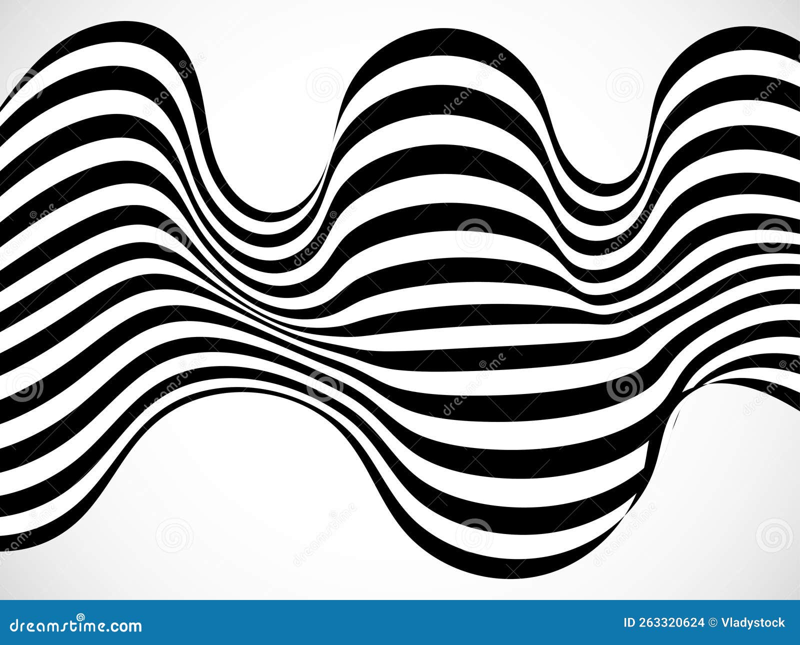 Abstract Black and White Curved Line Stripe. Wave Stock Vector ...