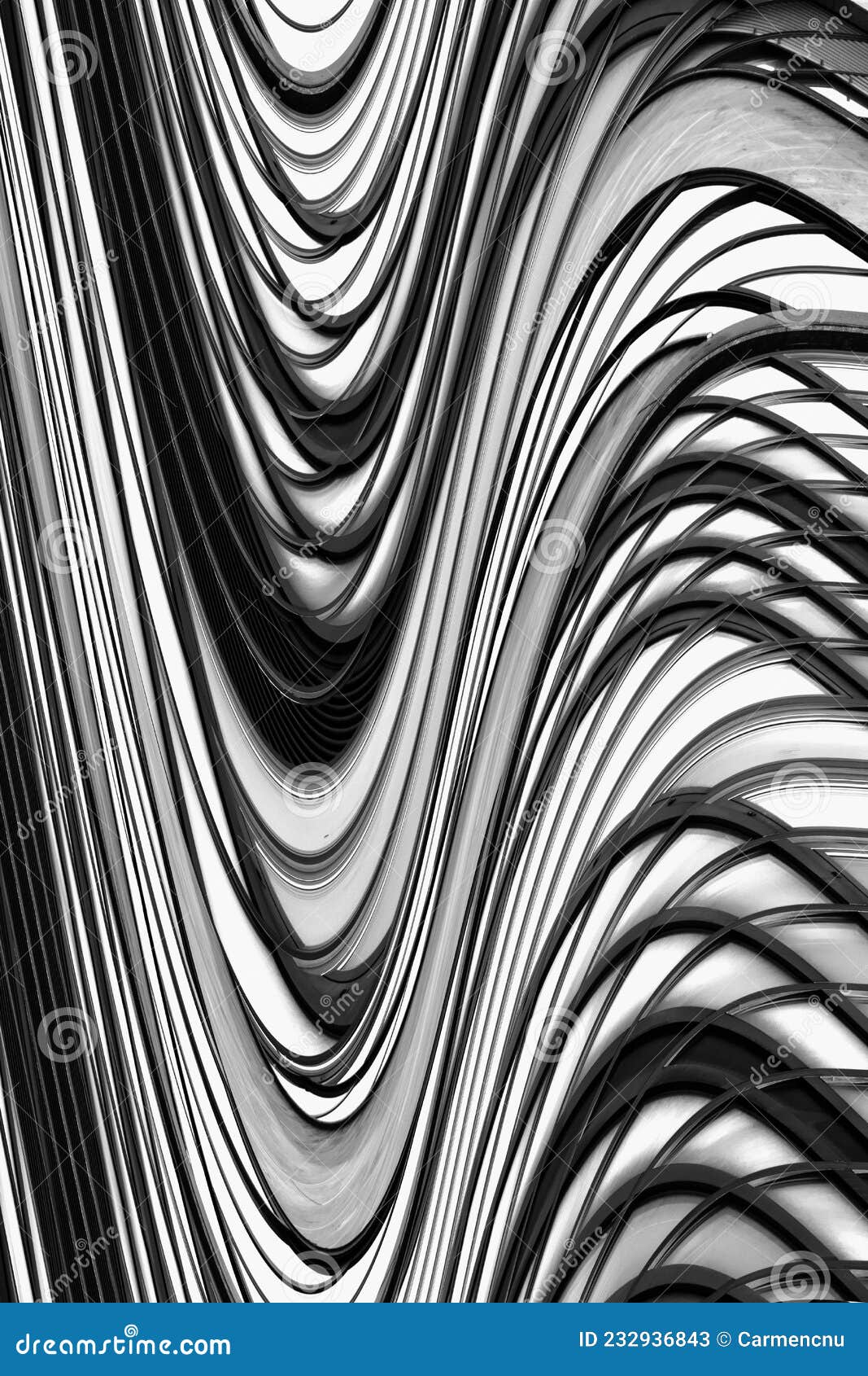 Abstract Black and White Digitally Distorted Curved Lines Stock ...