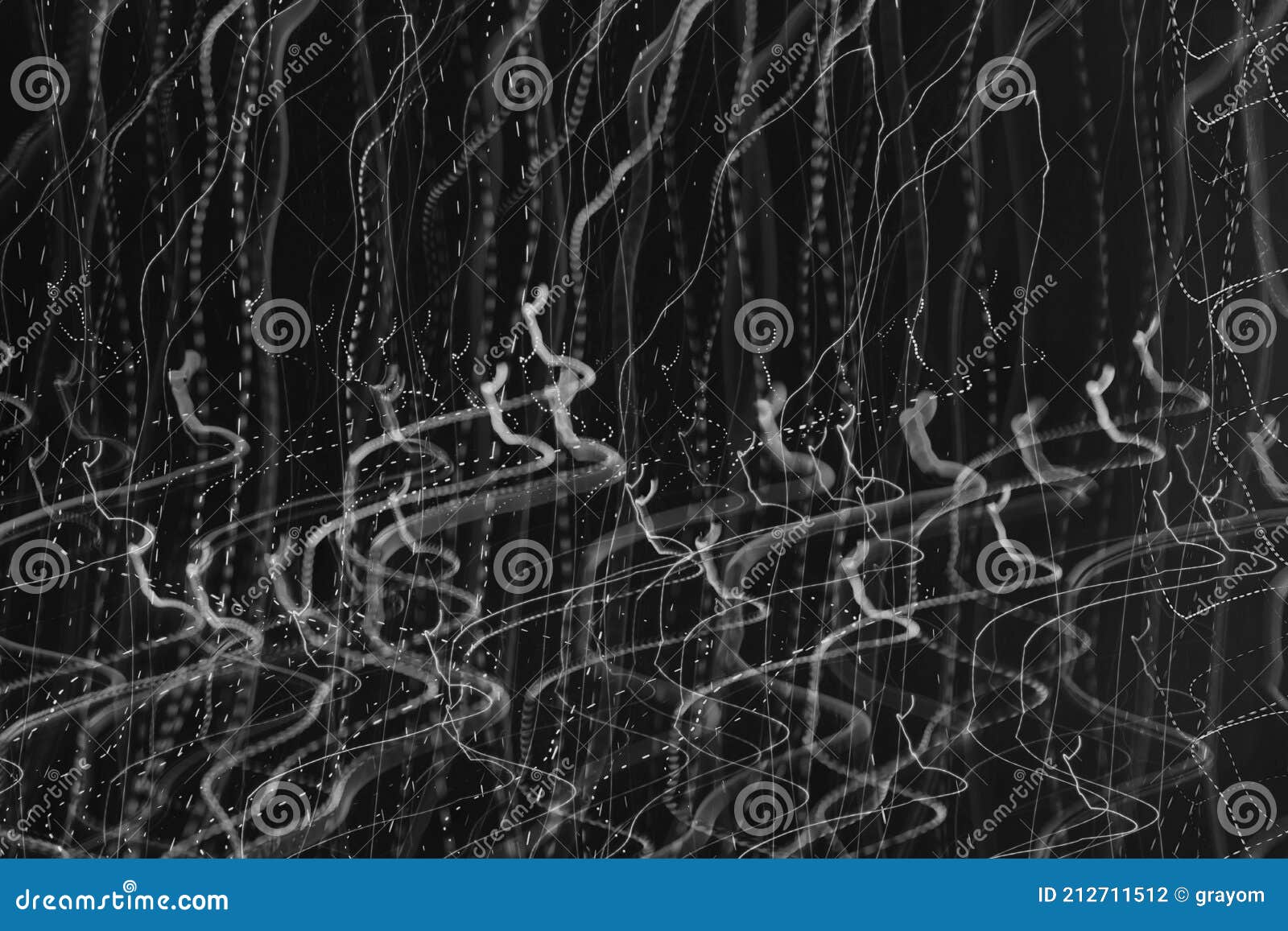 Abstract Black and White Dynamic Motion Lights Dark Background Stock ...