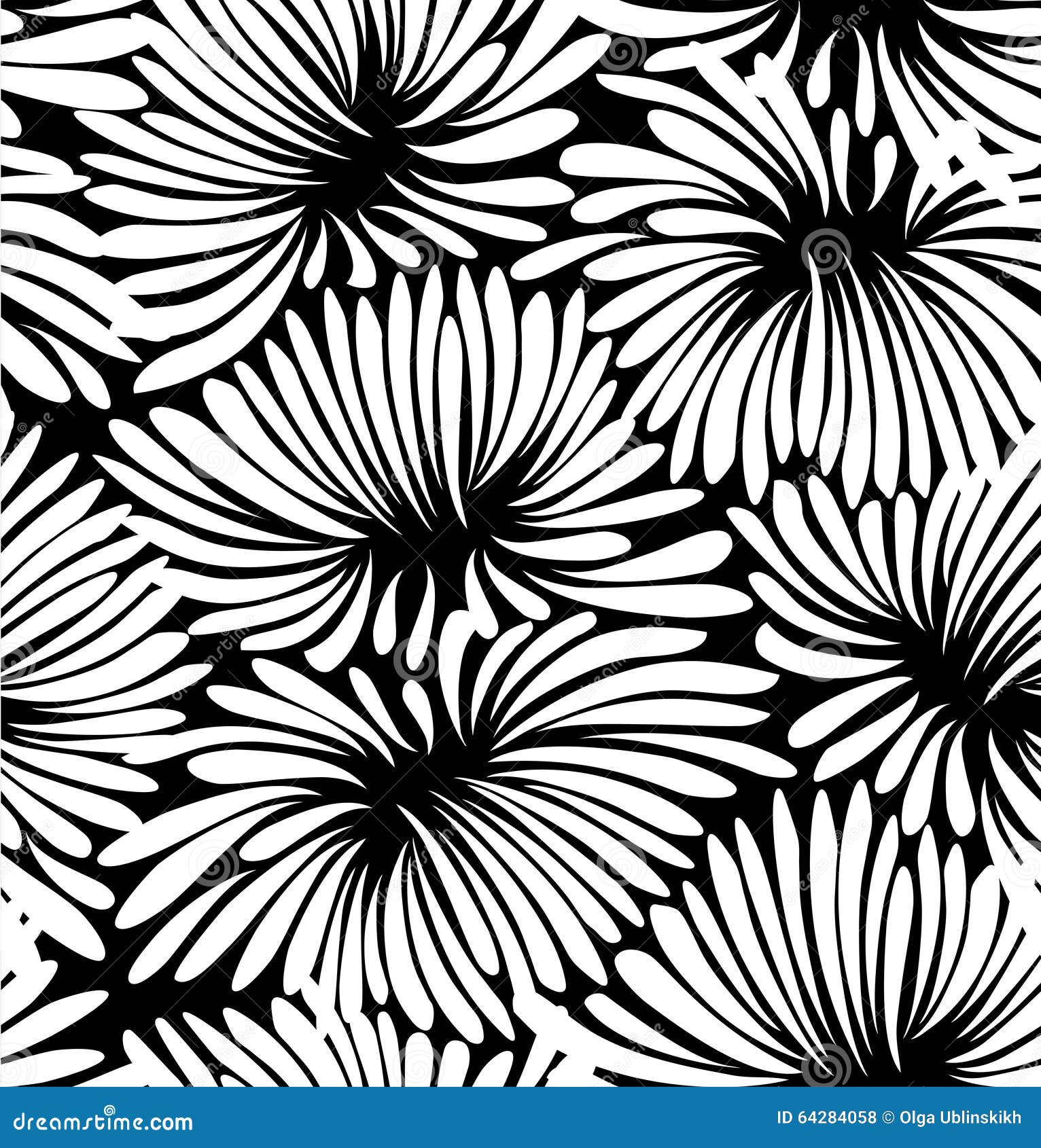 Abstract Black and White Floral Background. Stock Vector - Illustration ...
