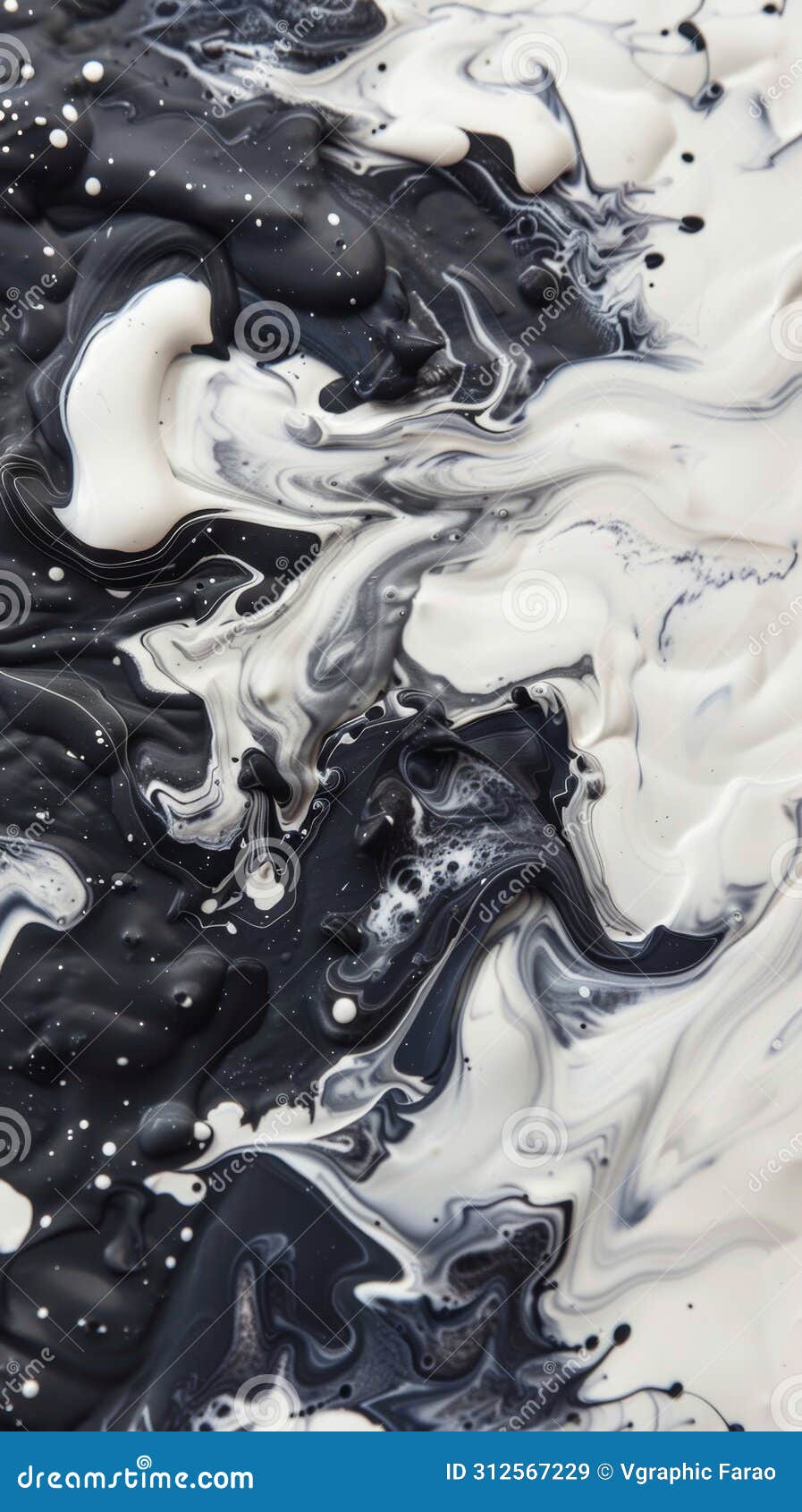 Abstract Black and White Fluid Art Stock Image - Image of monochromatic ...