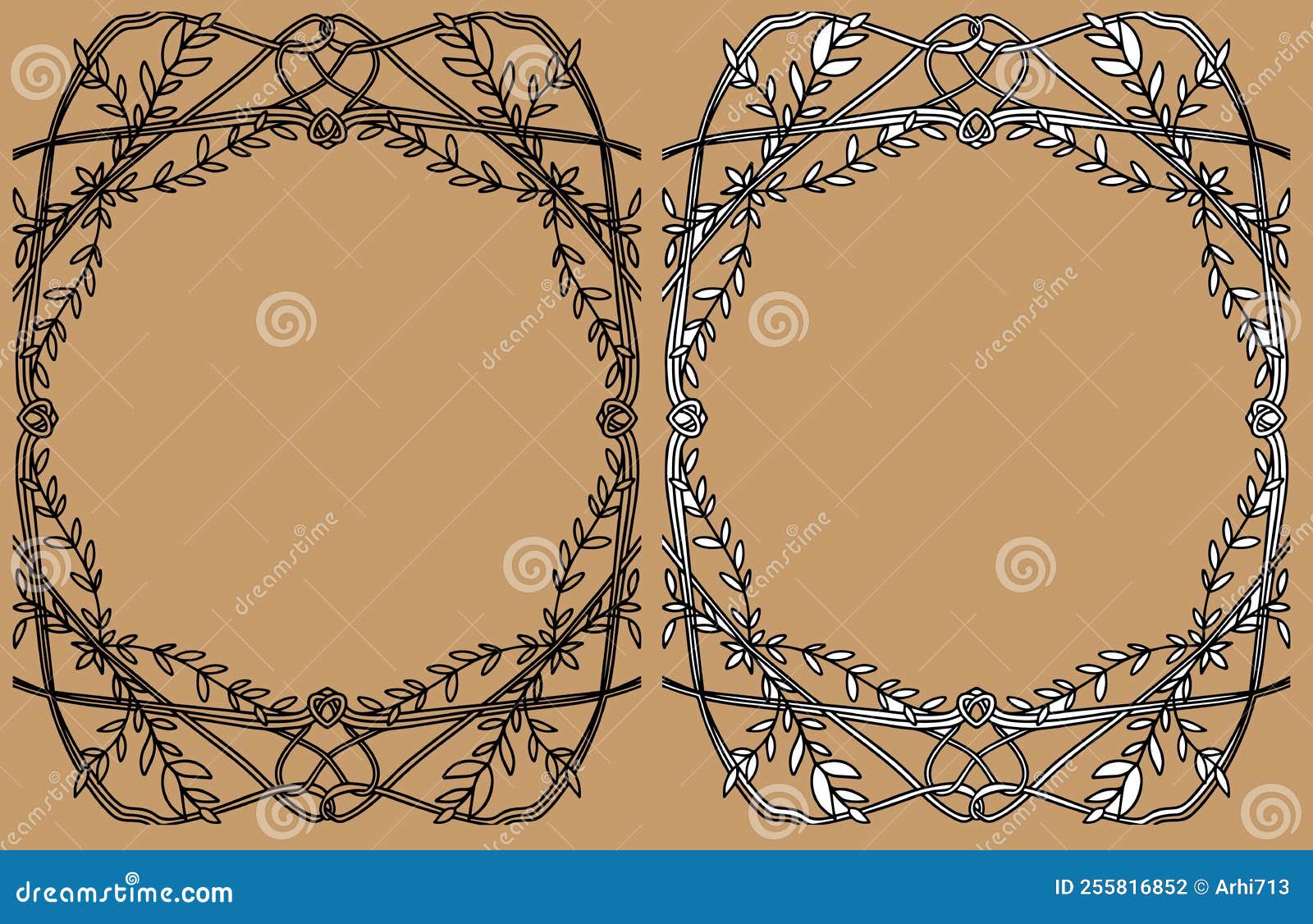An Abstract Black and White Frame. Vector Drawing Made by Hand. Vector ...