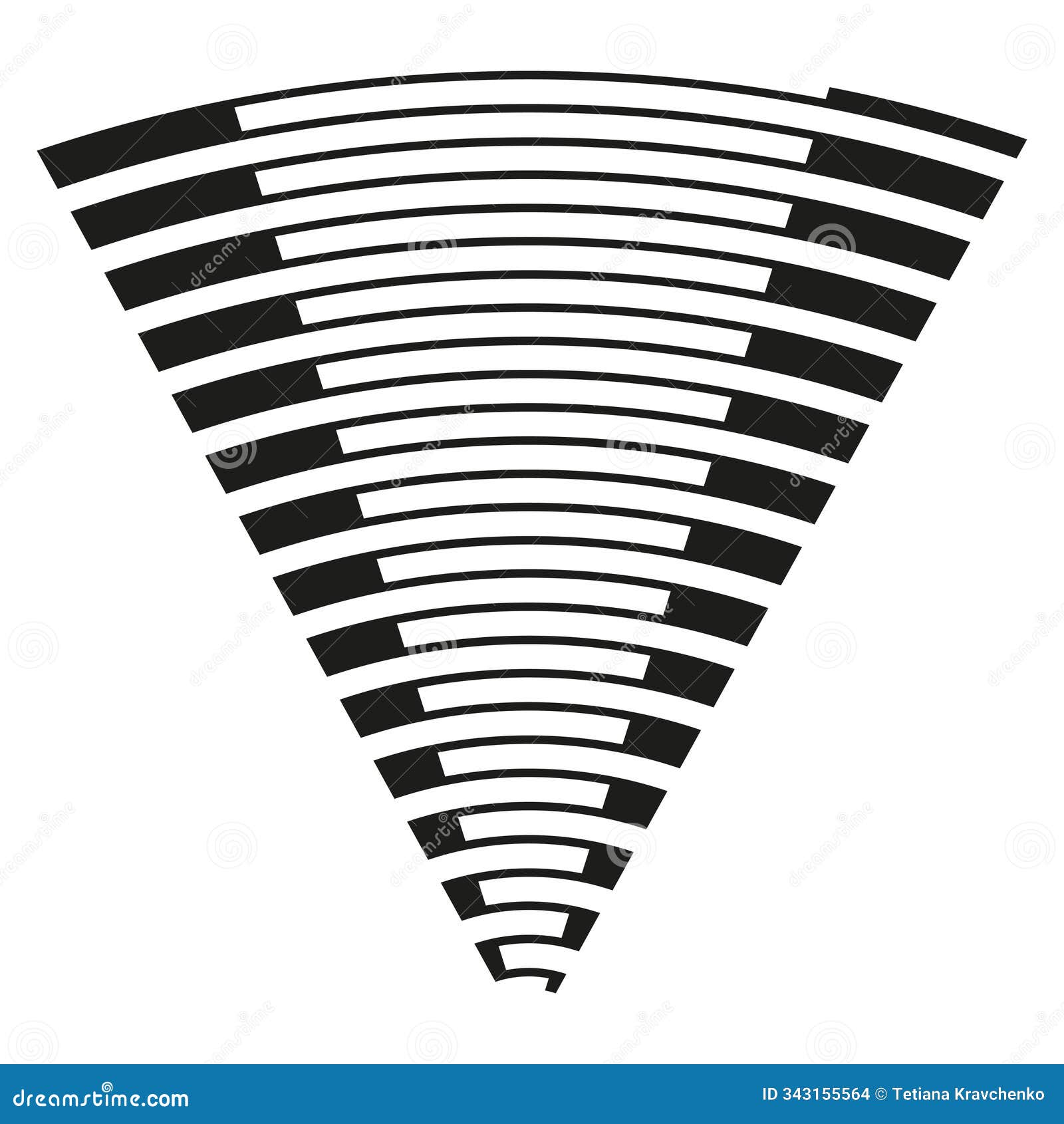 An Abstract Black and White Funnel Made of Alternating Concentric Lines ...