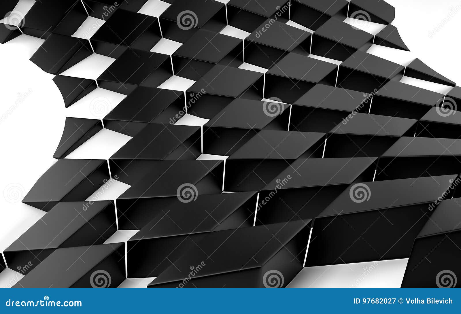 Abstract Black and White Geometric Background. 3D Render Stock ...