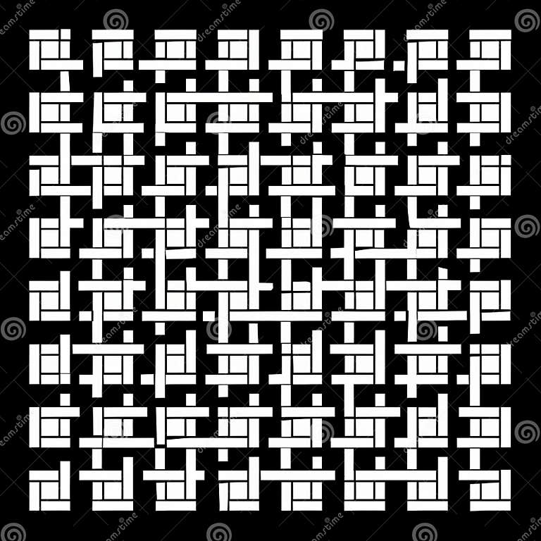 Abstract Black and White Geometric Pattern of Overlapping Shapes Stock ...