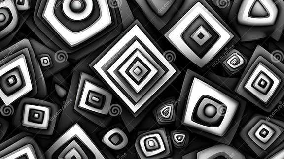 Abstract Black and White Geometric Shapes Creating a Dynamic Visual ...
