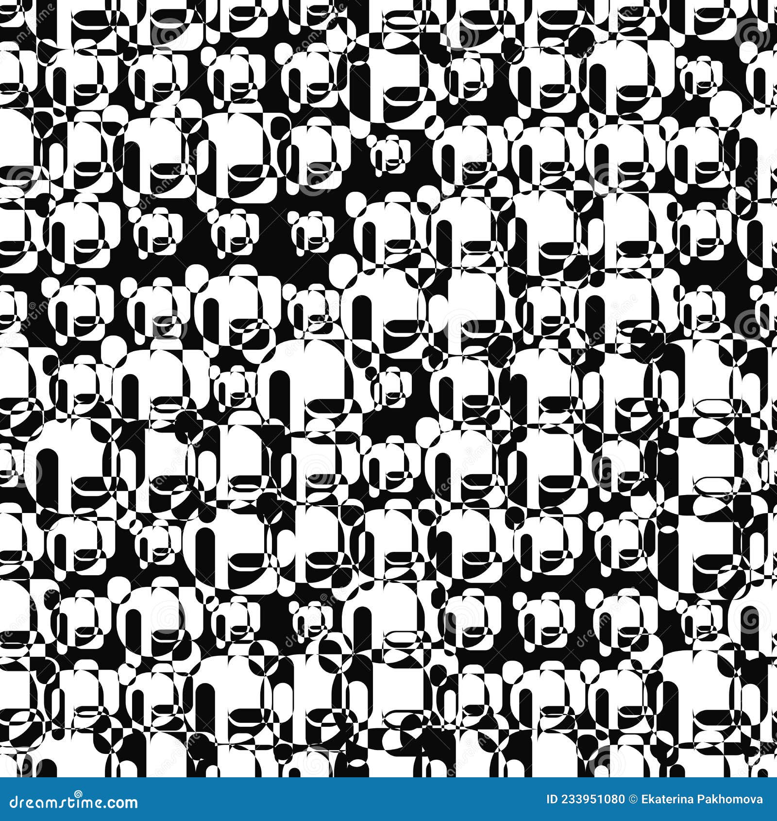 Abstract Black and White Glitch Seamless Pattern. Geometric Background ...