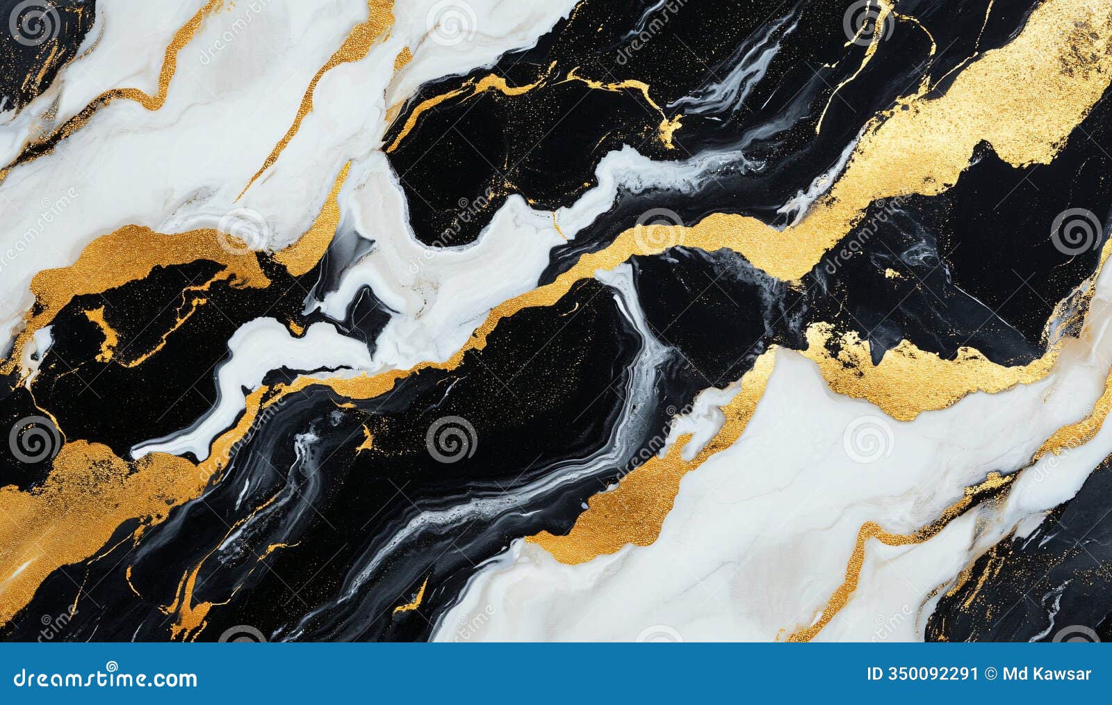 Abstract Black White Gold Marble Texture Swirl High Quality Image Stock ...