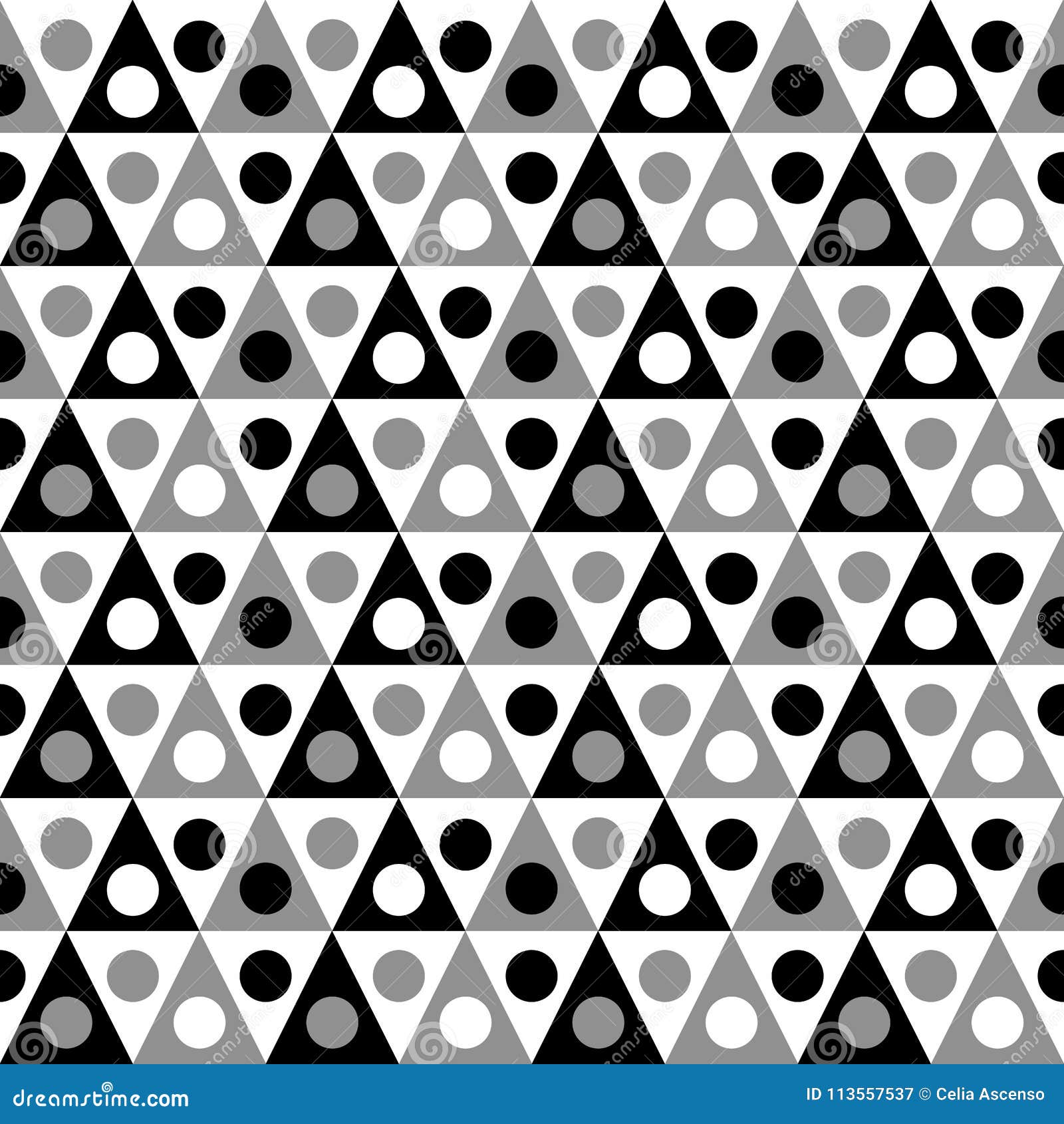Monochrome Triangles and Dots Seamless Texture Stock Illustration ...