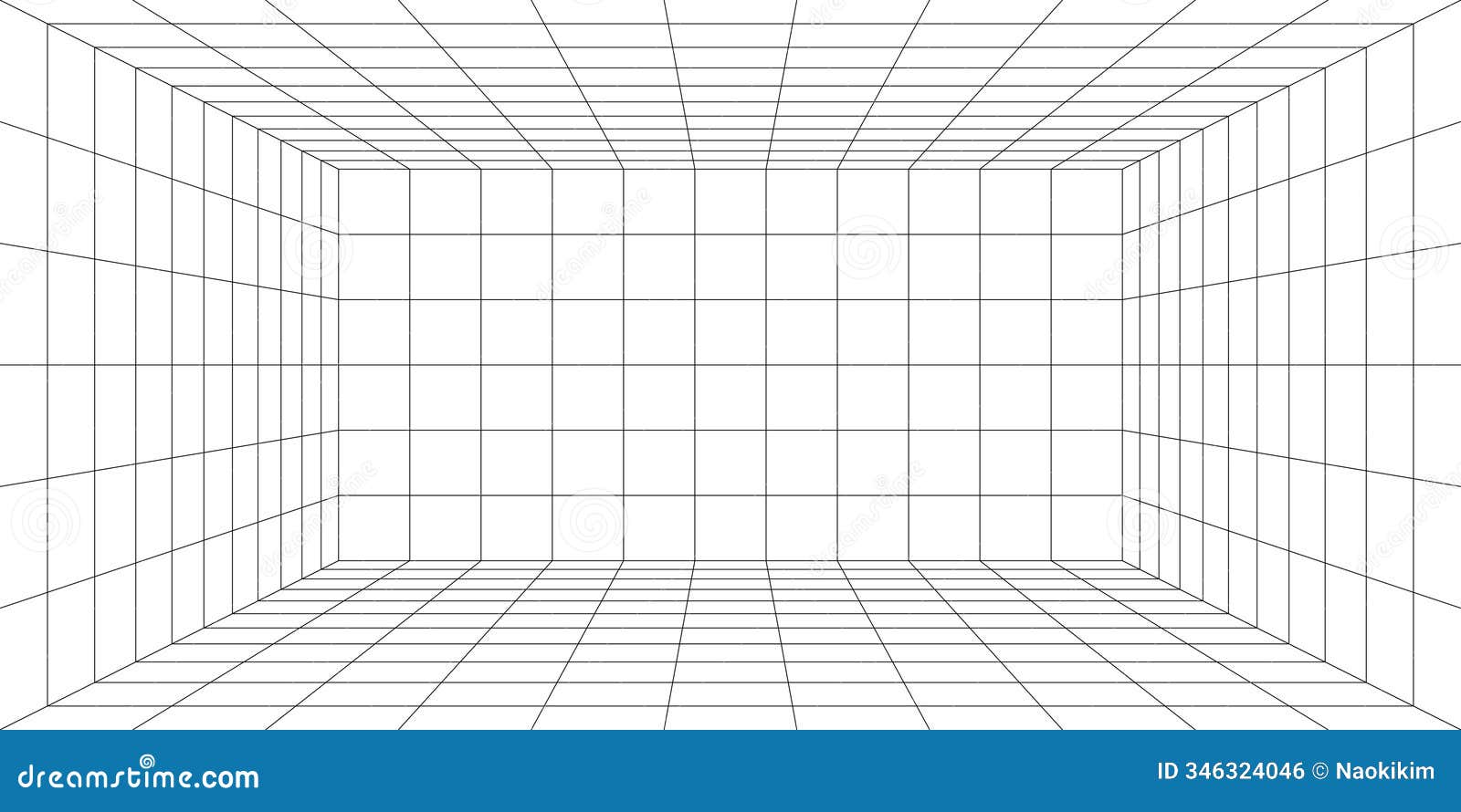 Abstract Black White Grid Lines. Perspective Rectangle Background. 3d ...