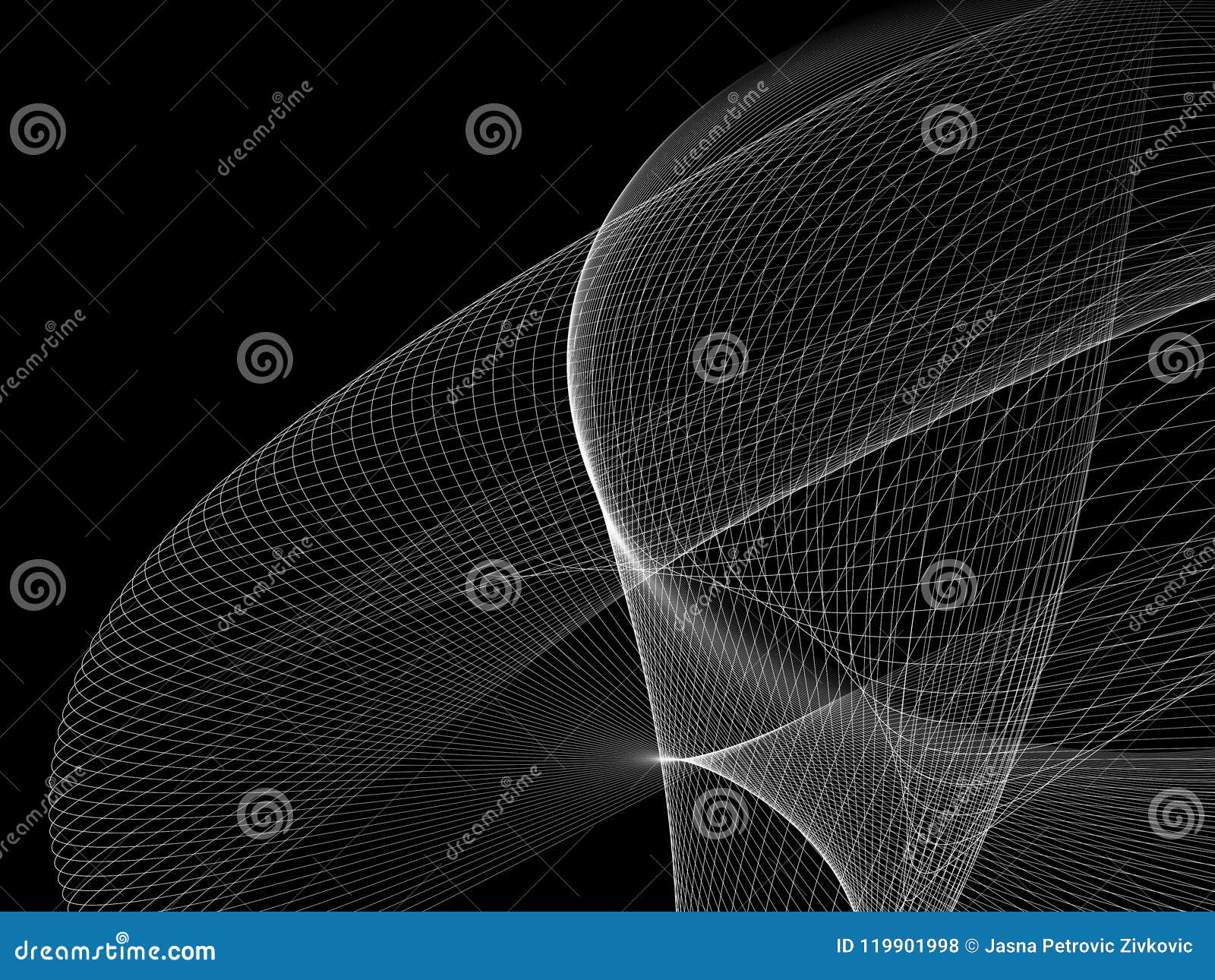 Abstract Black and White Grid Wave Background Stock Illustration ...