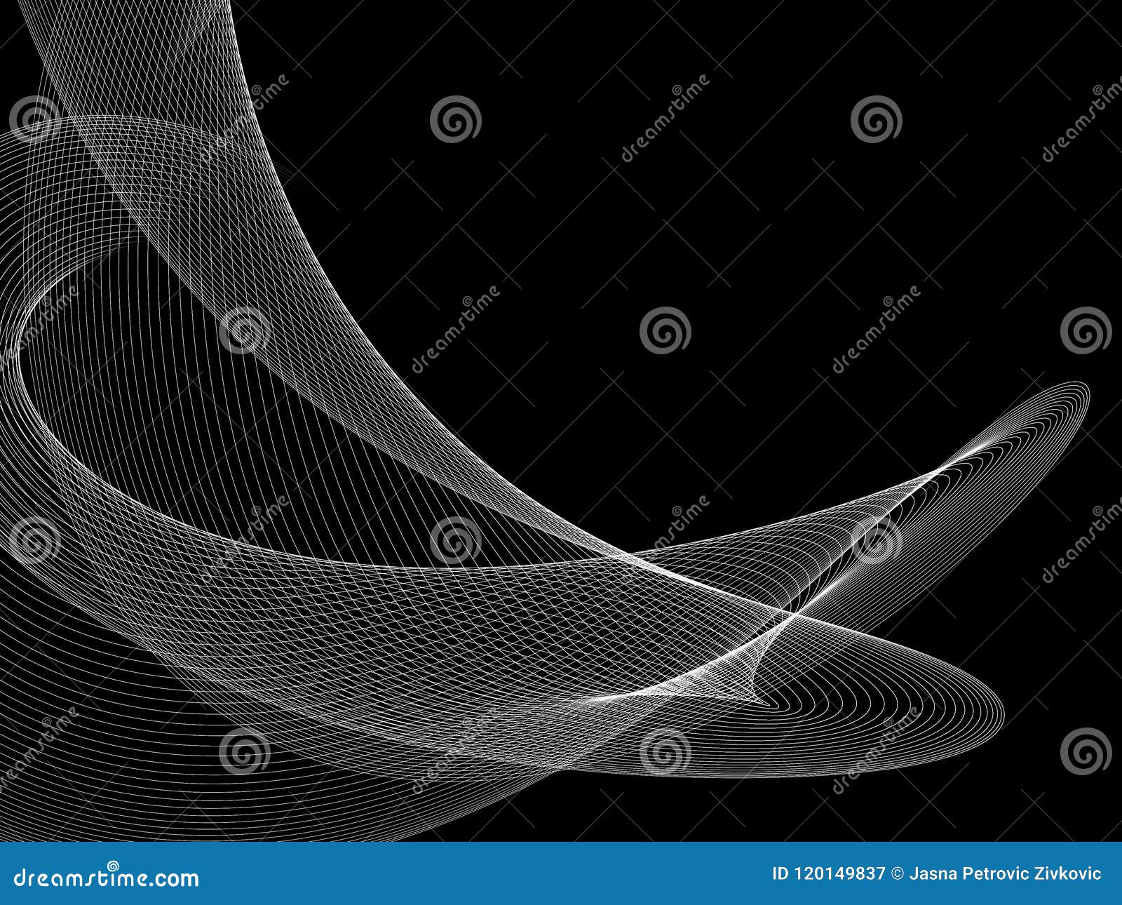 Abstract Black and White Grid Wave Background Stock Illustration ...