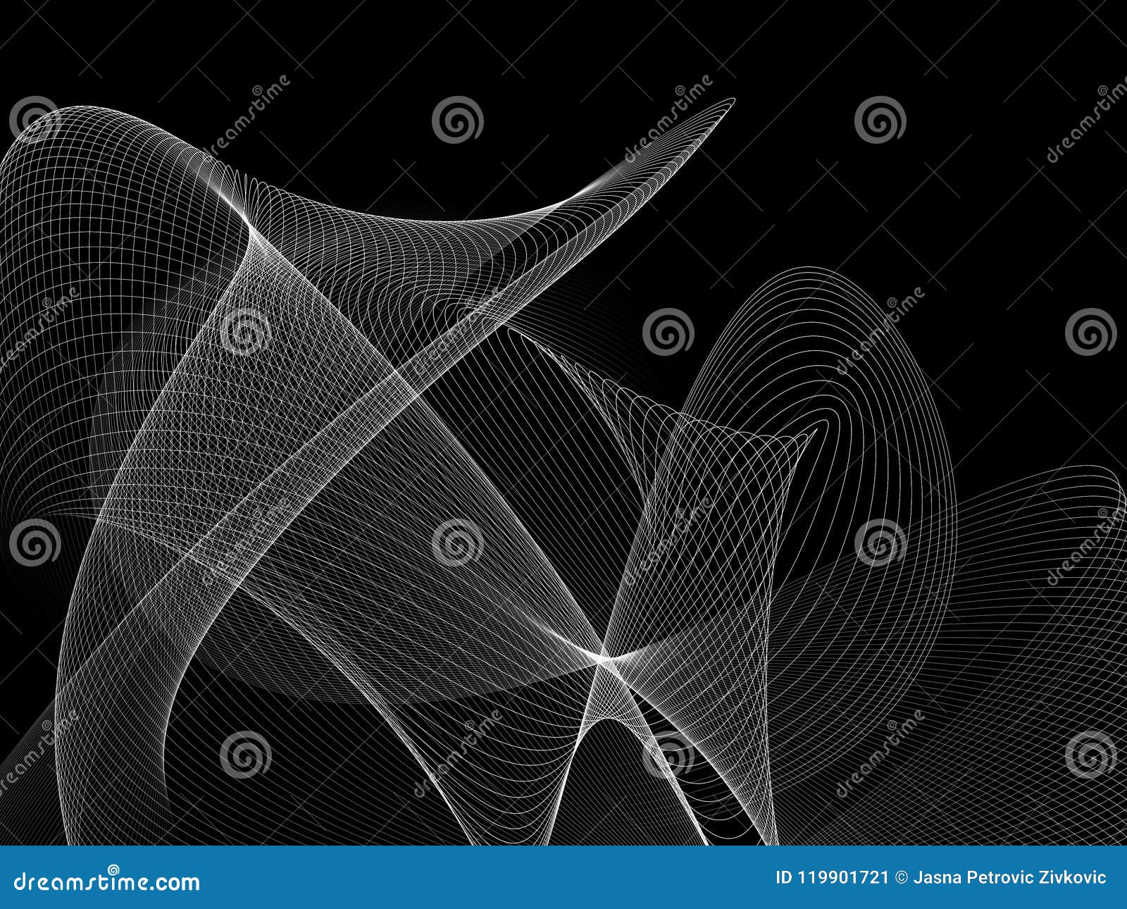 Abstract Black and White Grid Wave Background Stock Illustration ...