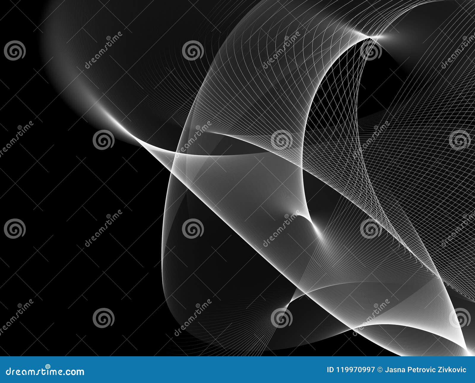 Abstract Black and White Grid Wave Background Stock Illustration ...