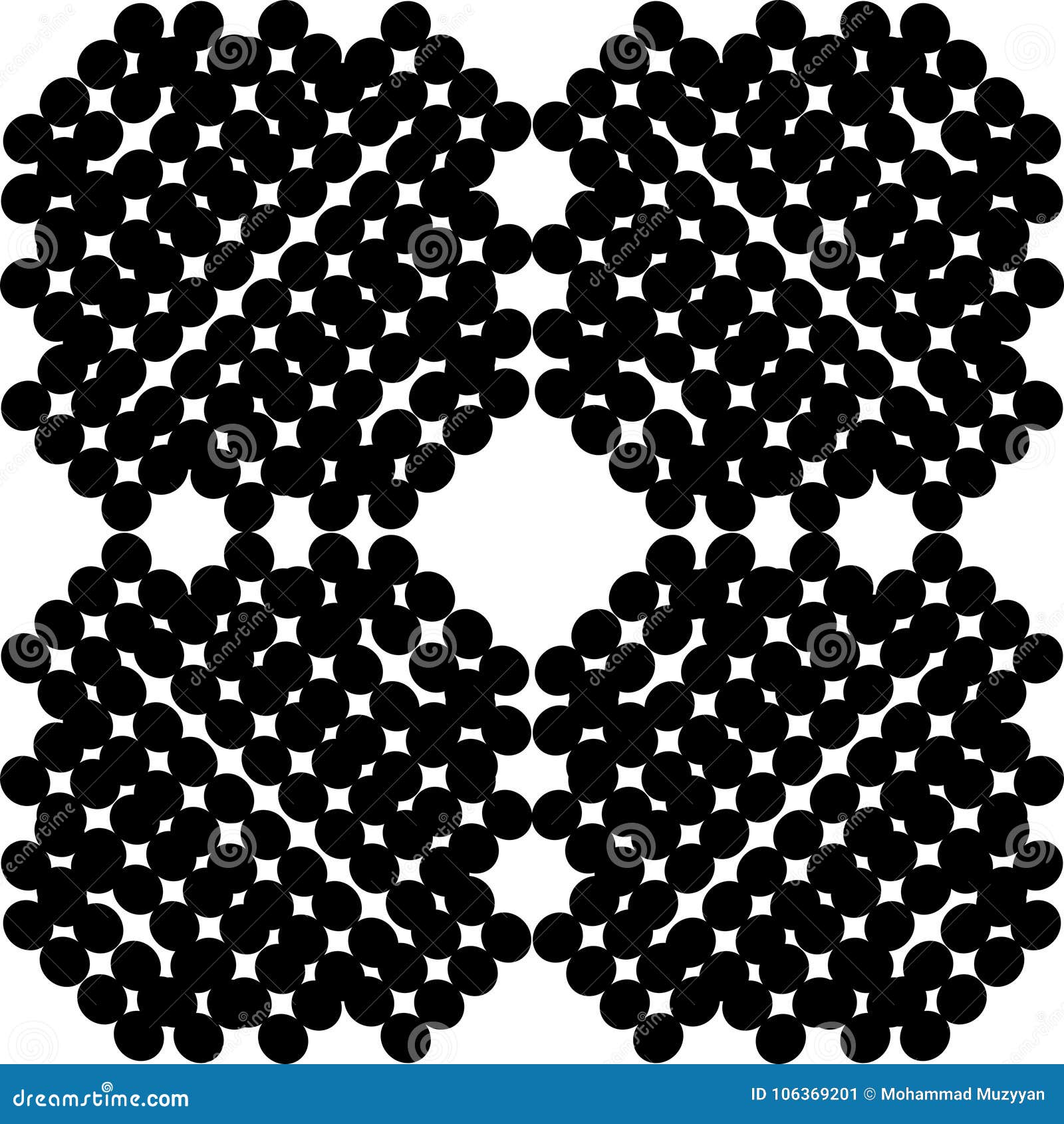 Black Seamless Dot Pattern in Square with White Background Stock ...