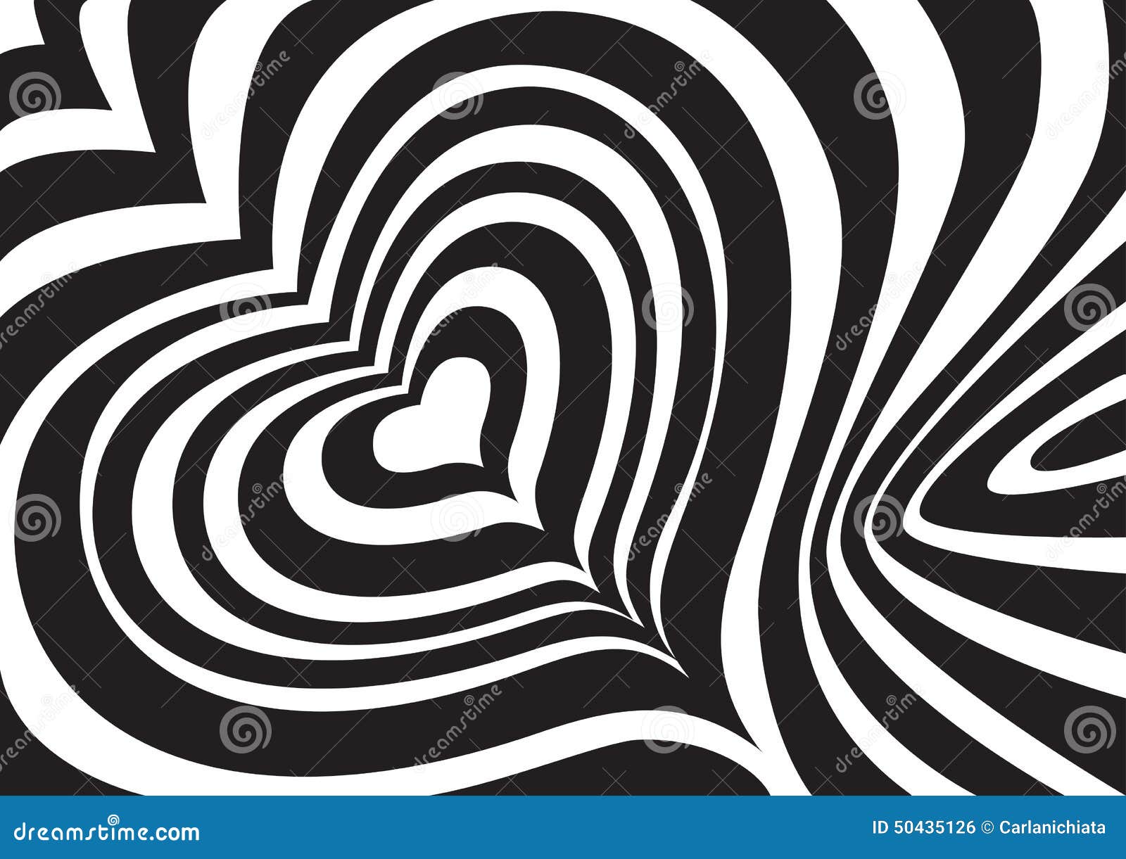 Abstract Black and White Hearts Stock Vector - Illustration of circle ...