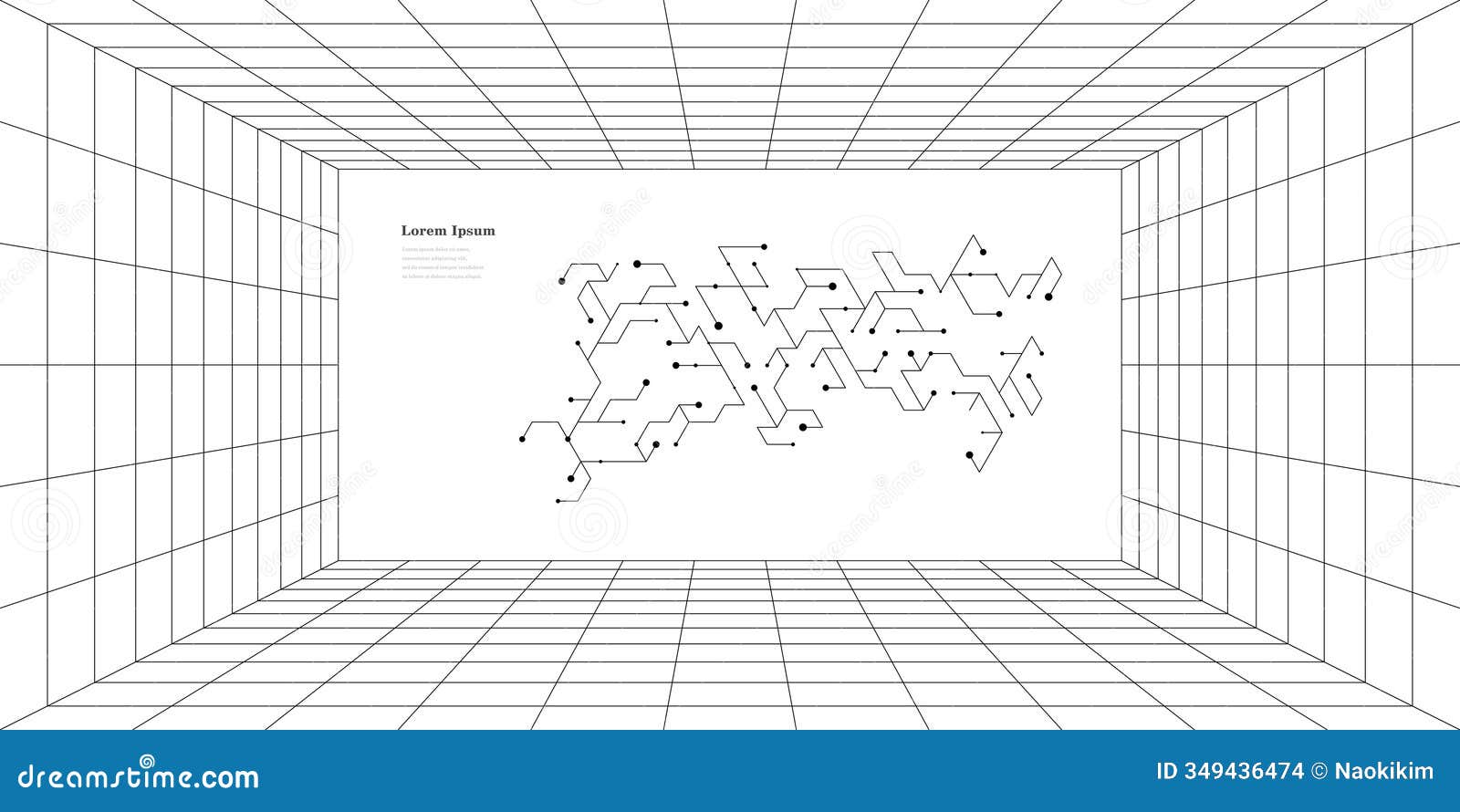 Abstract Black White Hexagon. Geometric Circuit Background. 3d ...