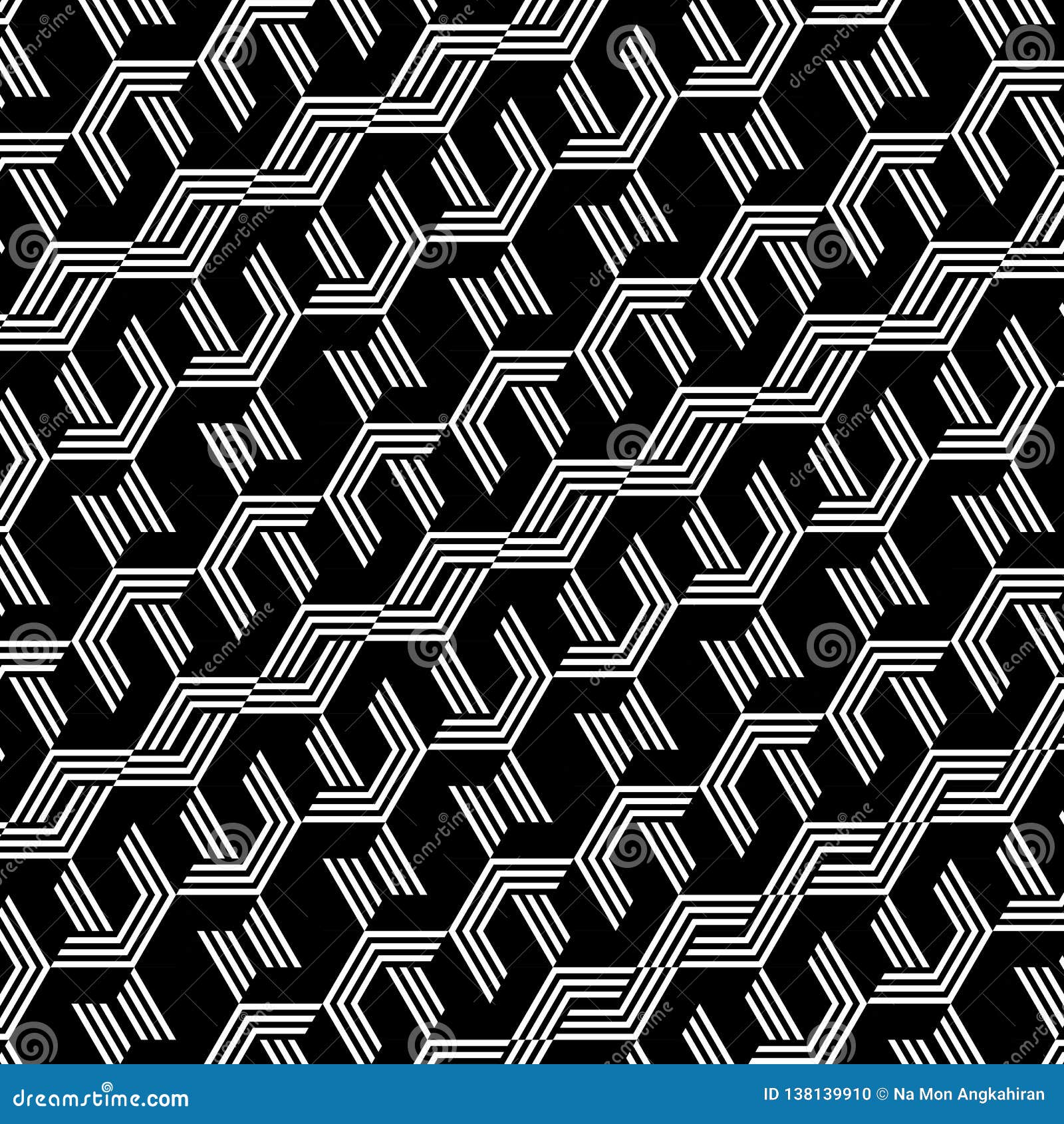 Abstract Black and White Hexagon Pattern Background Stock Vector ...