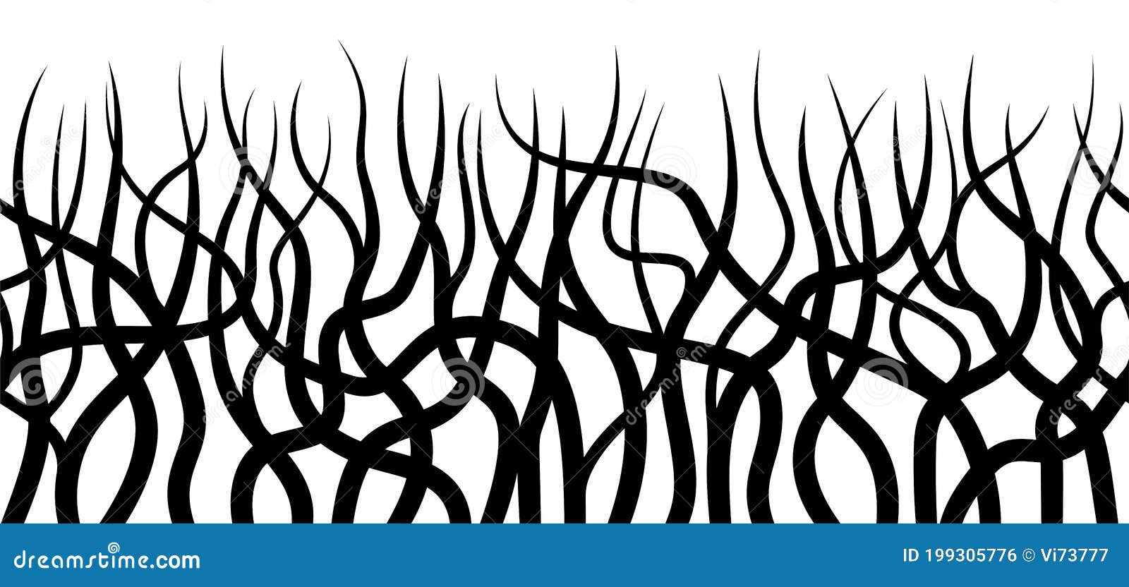 Abstract Black and White Horizontal Seamless Background. Root Pattern ...