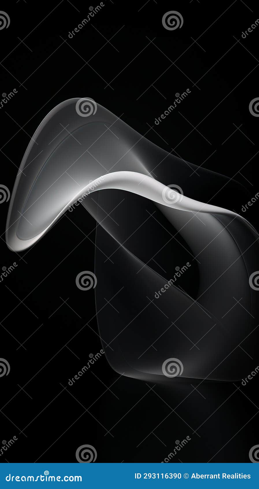 An Abstract Black and White Image of a Curved Object Stock Illustration ...