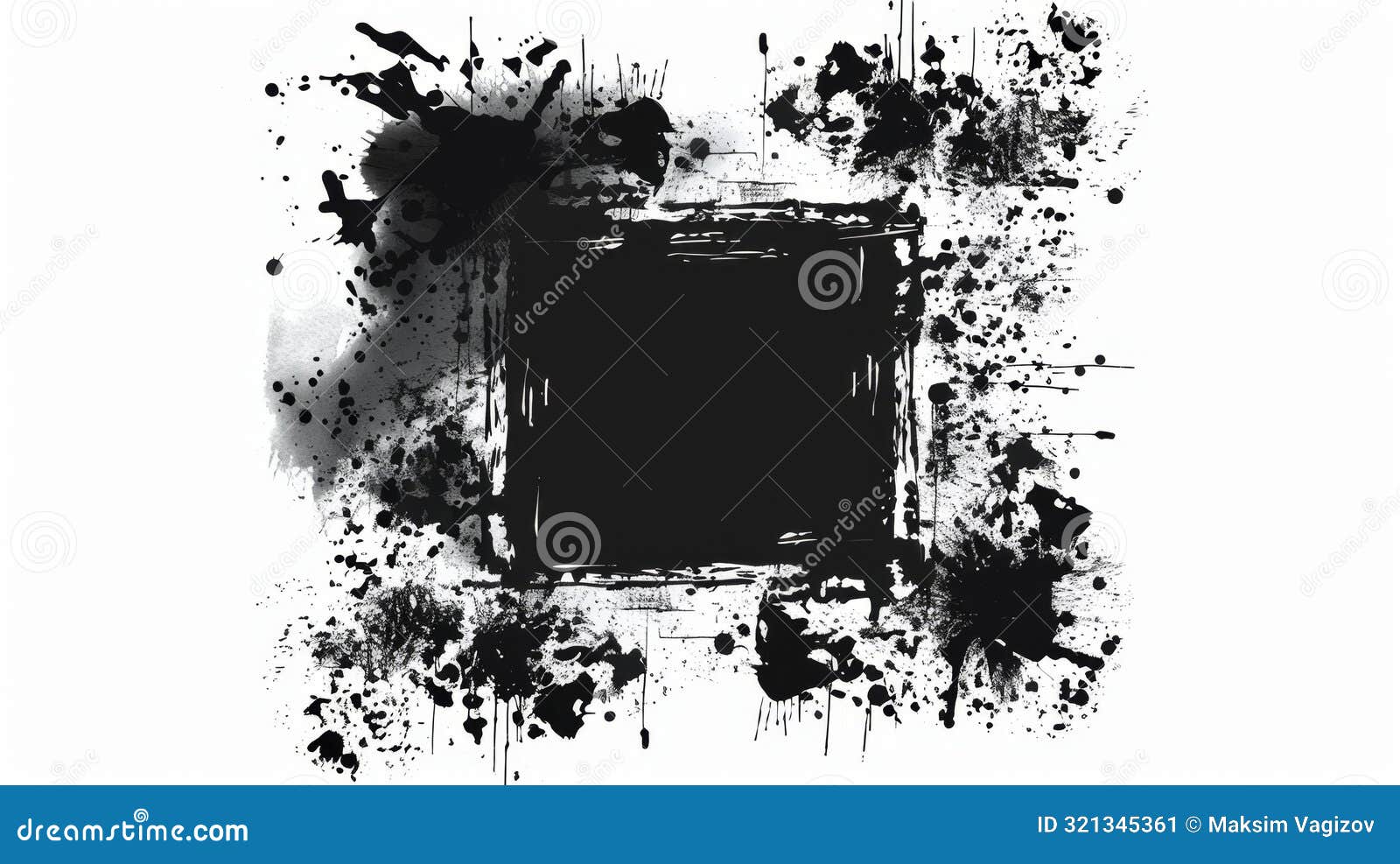 Black and White Ink Splash Art - Generative AI Stock Illustration ...