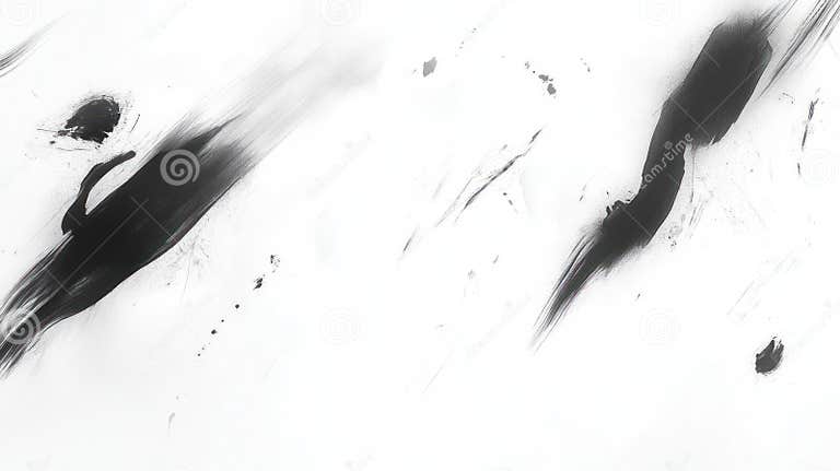 Abstract Black and White Ink Splashes on a Light Background, Creating a ...