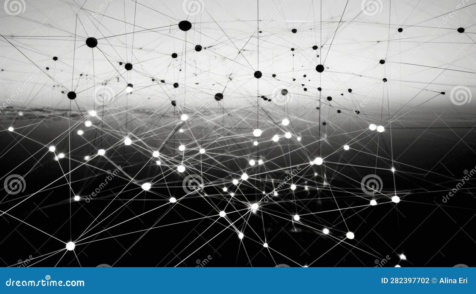 Abstract Black and White Interconnected Lines and Networks ...