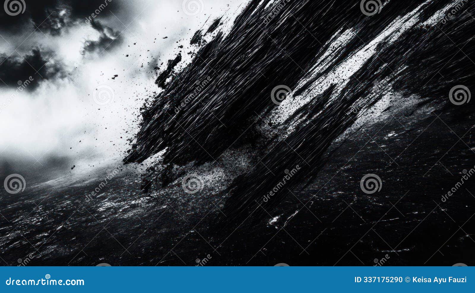 Abstract Black and White Landscape with Dramatic Textures and Movement ...