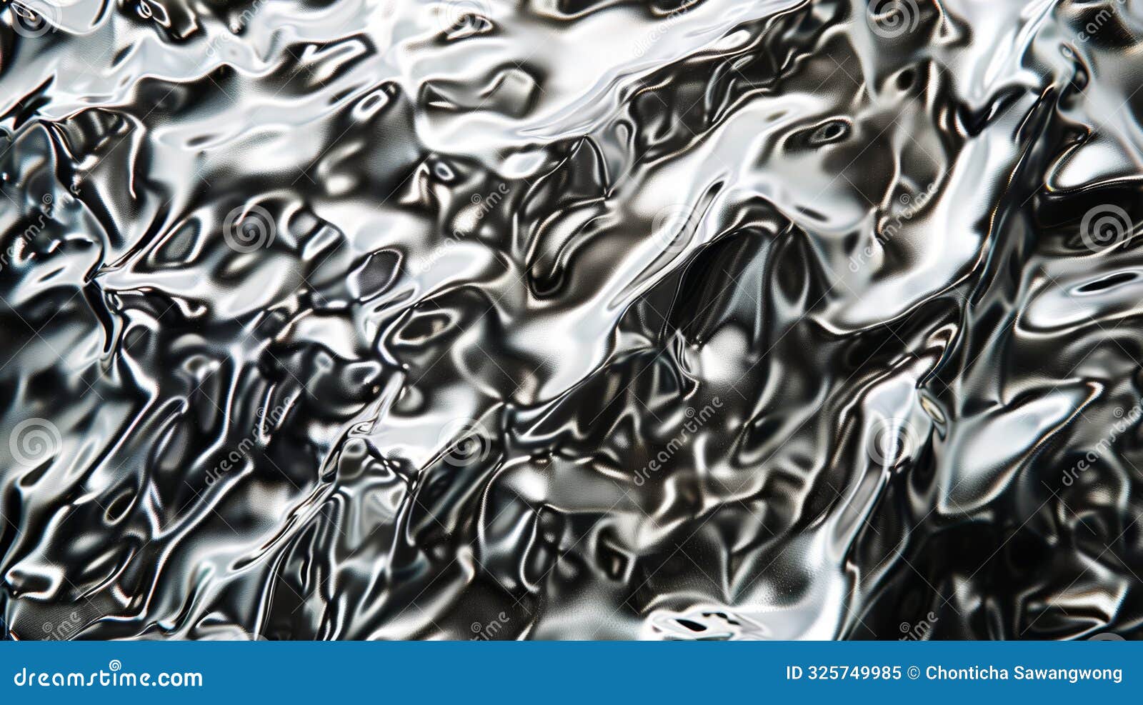 Abstract Black and White Liquid Metal Texture. Swirling, Flowing ...