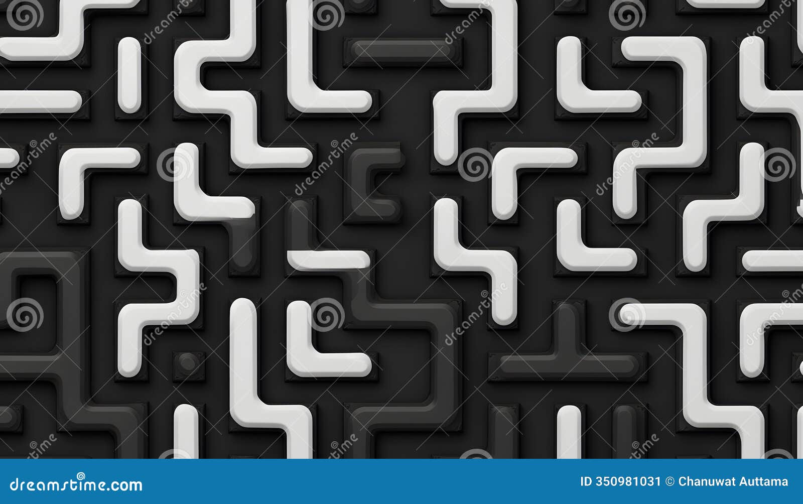 Abstract Black and White Maze Pattern Background Texture Stock ...